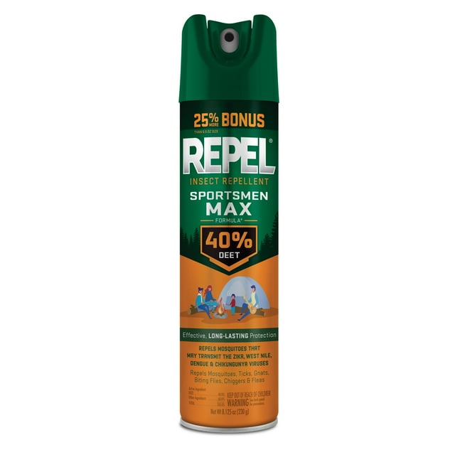 Repel Sportsmen Max Formula Insect Repellent Aerosol Spray, 40% DEET, 8 ...