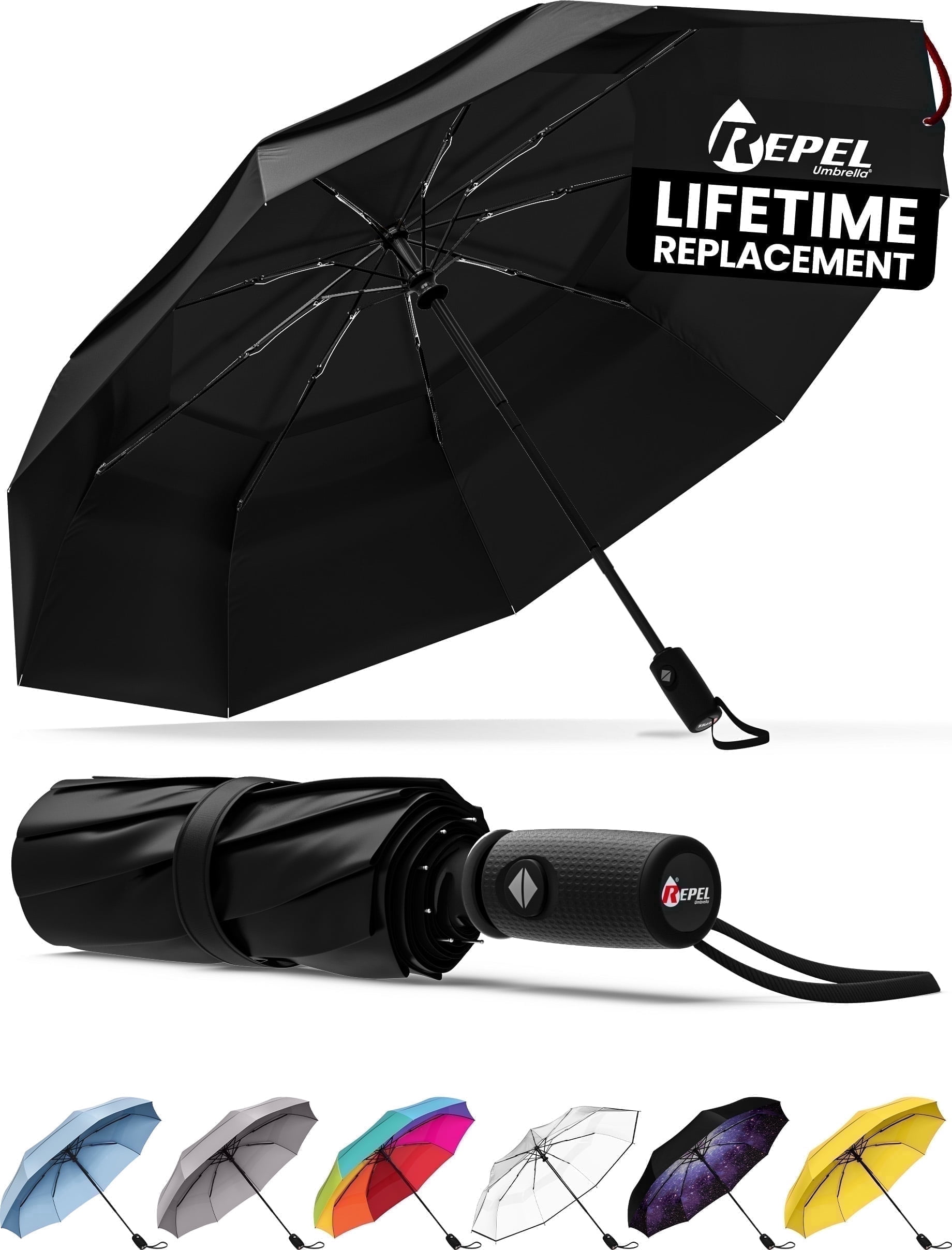 Repel Portable UV Shield Windproof Travel Umbrella, Teflon Coated ...