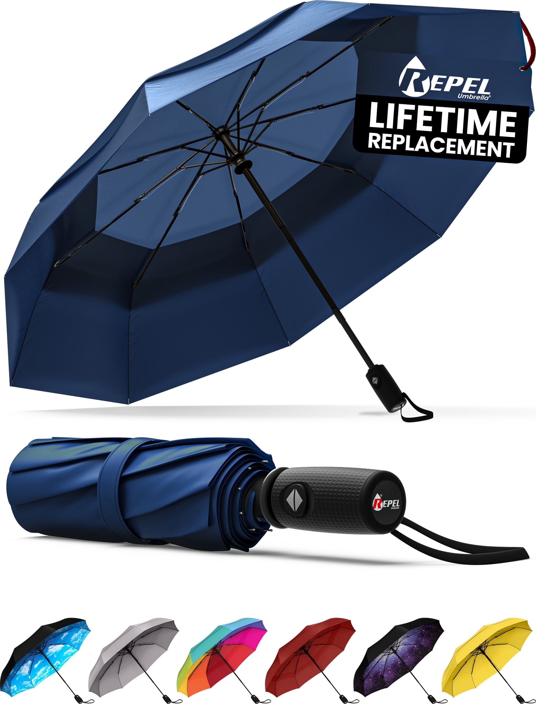 Repel Umbrella, Compact Windproof Travel Umbrella, UV Protection ...