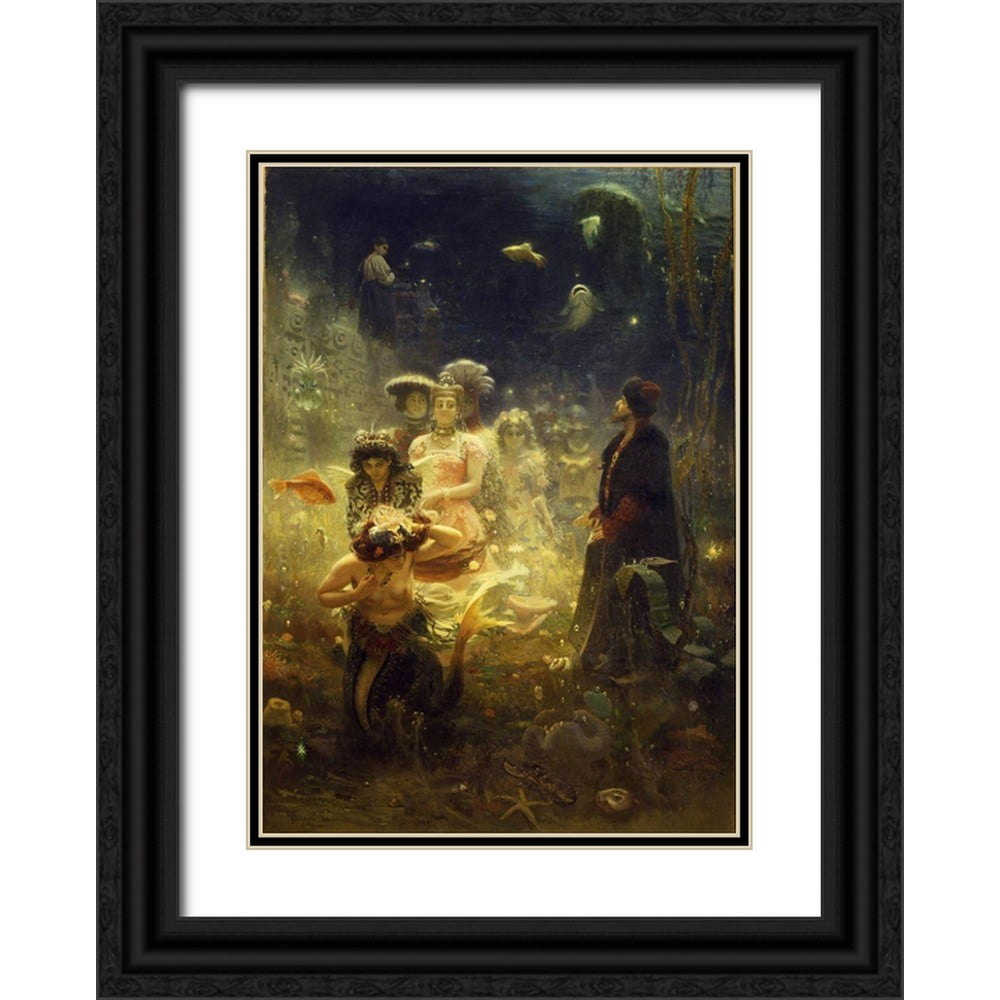 Repin, Ilya 24x32 Black Ornate Wood Framed with Double Matting Museum ...