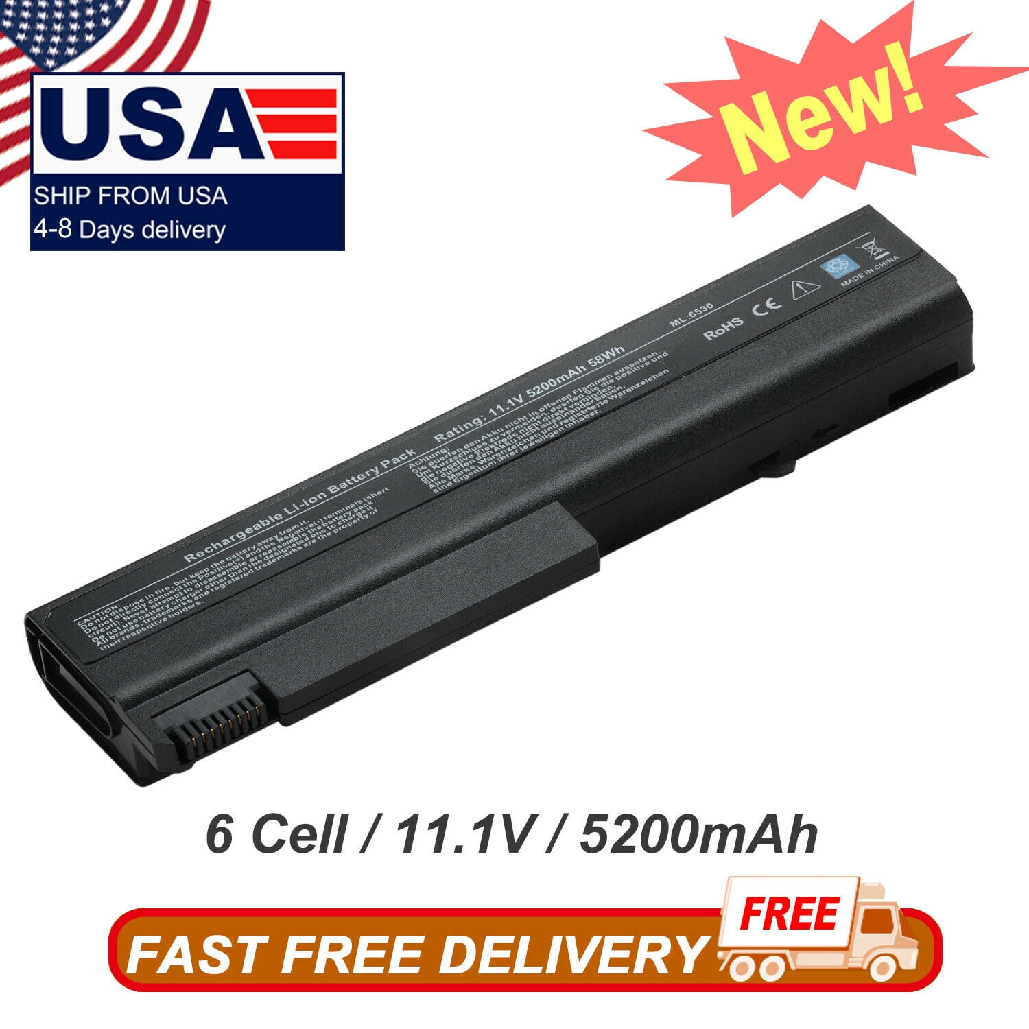 Replace Battery For HP 8440P 6550B TD06 482962-001 486296-001 8440W 6440B 6450B - Walmart ...