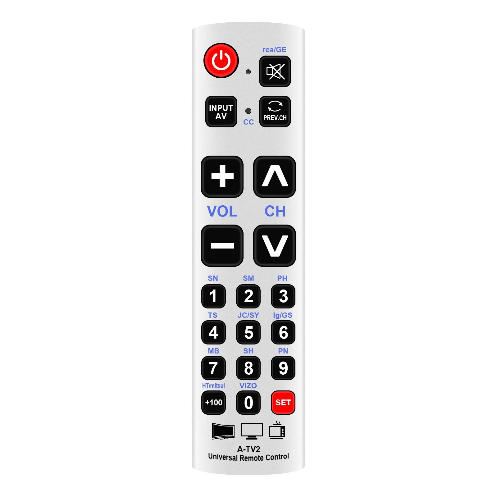 Replace Remote Control for TCL Vizio Polaroid Toshiba Philips Sharp TV ...