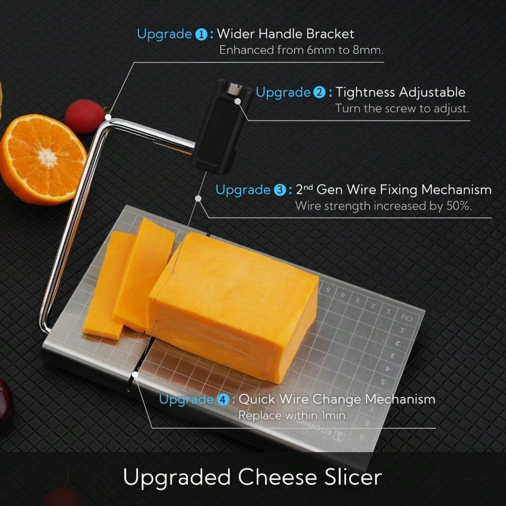 Replaceable Wire Cheese Slicer With Board And Measuring Grids,Tightness ...