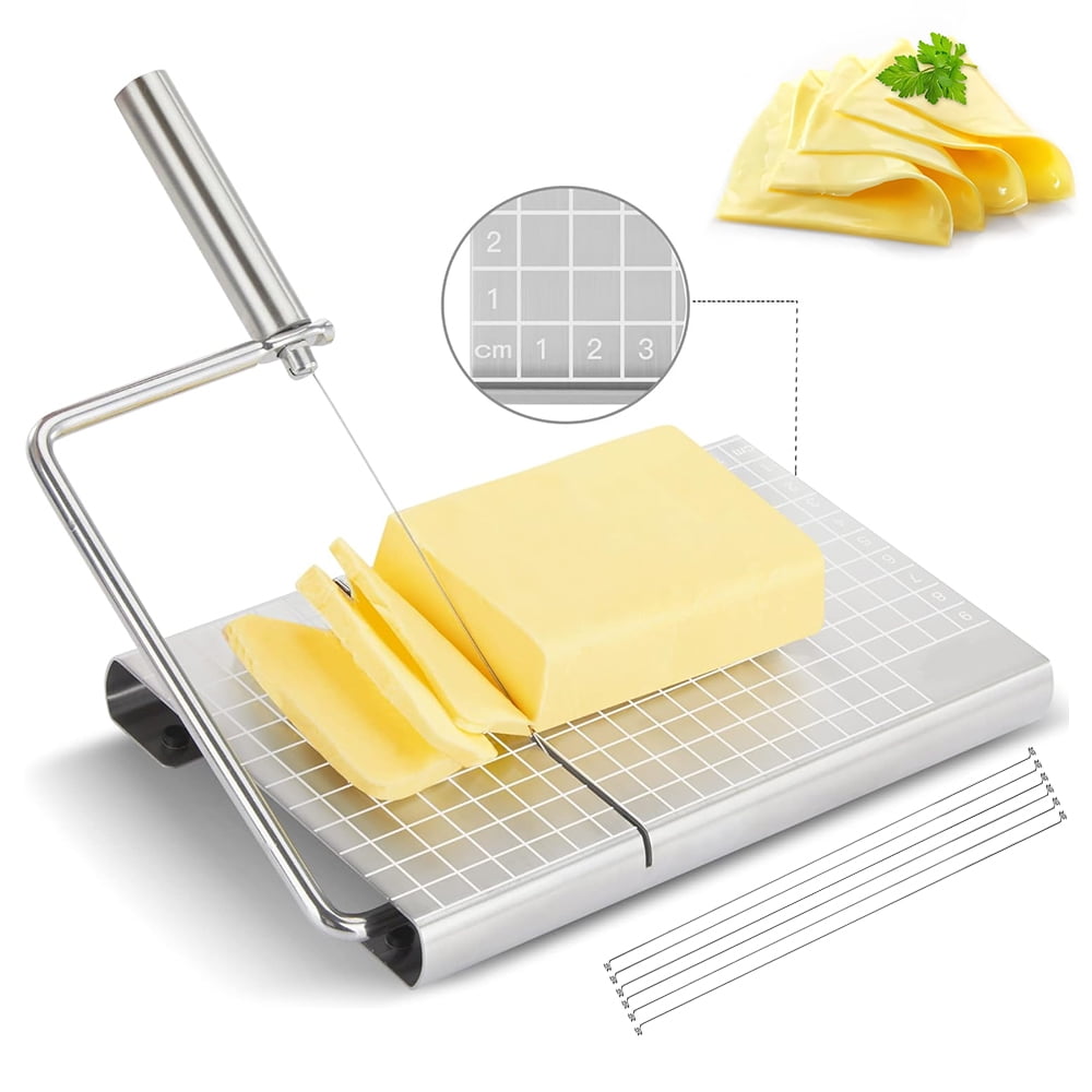 Replaceable Wire Cheese Slicer with Measuring Grids,Stainless Steel ...