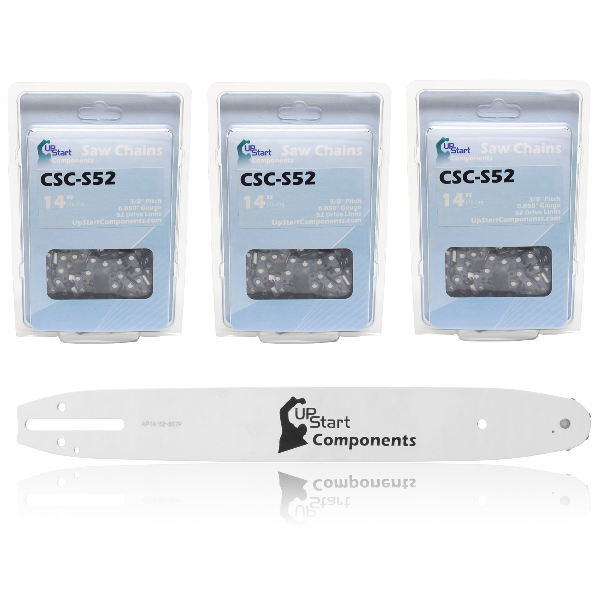 Replacement 14" Single Rivet Bar and 14" Semi Chisel Chain Combo for ...