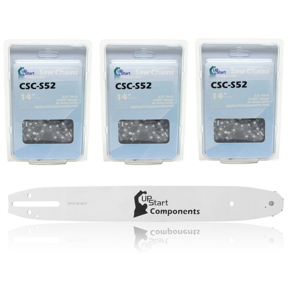 Replacement 14" Single Rivet Bar and 14" Semi Chisel Chain Combo for ...