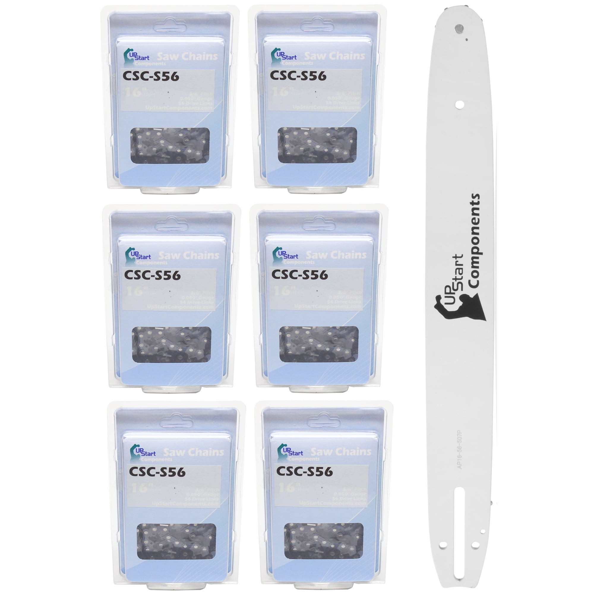 Replacement 16" Single Rivet Bar and 16" Semi Chisel Chain Combo for Tanaka ECS-356 Chainsaw (16 ...