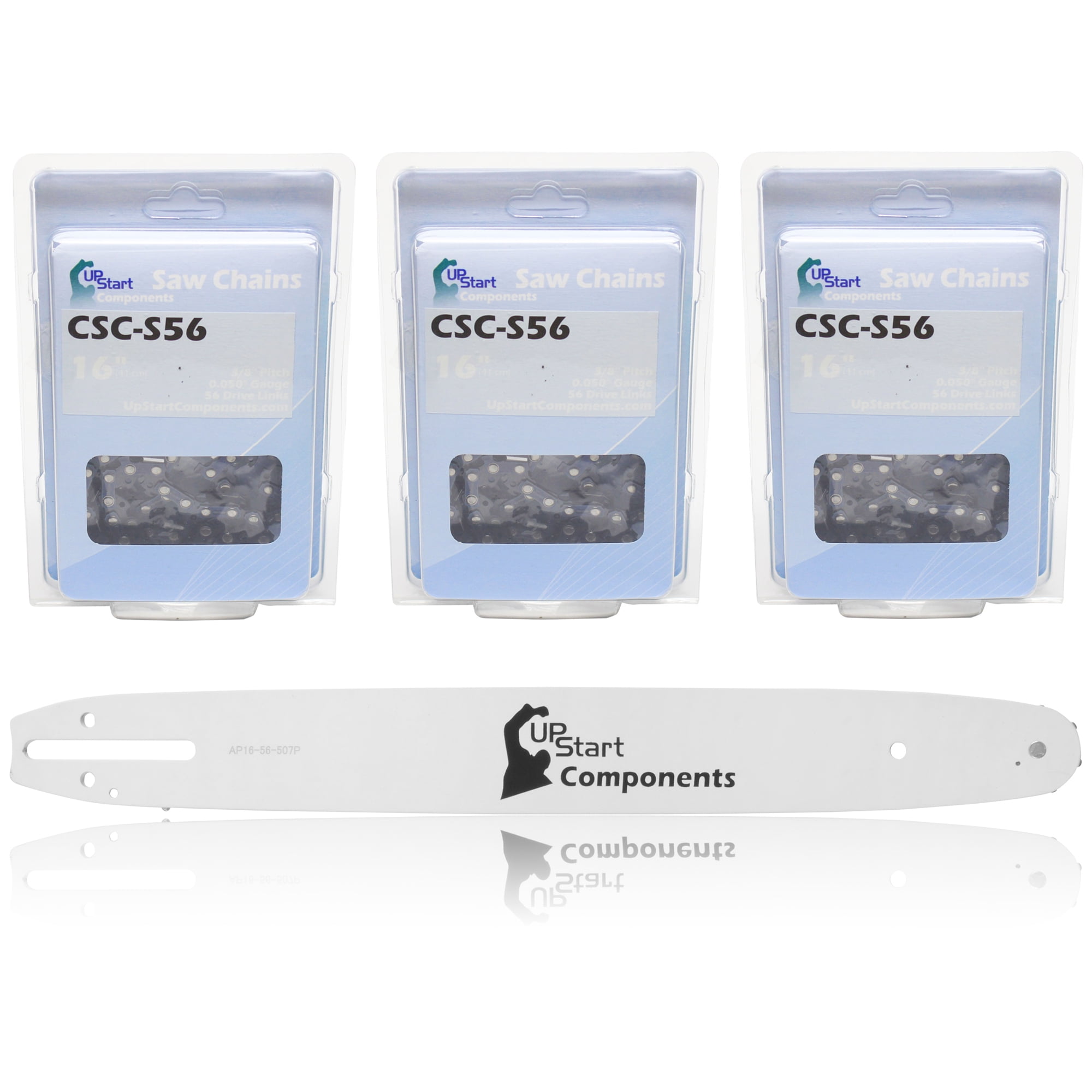 Replacement 16" Single Rivet Bar and 16" Semi Chisel Chain Combo for ...