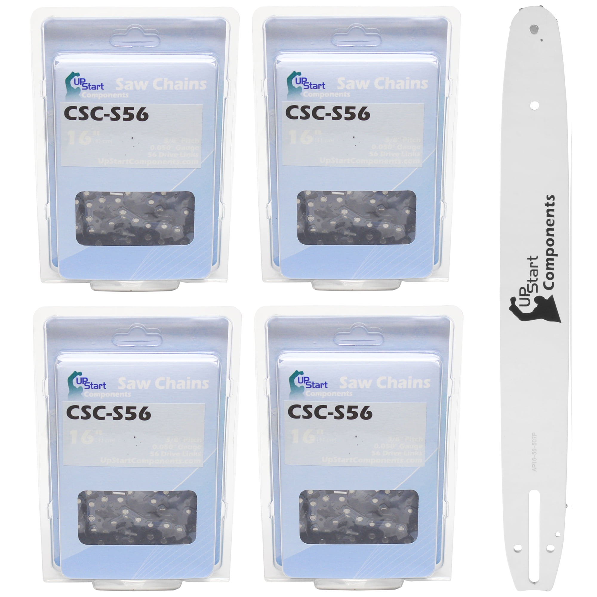 Replacement 16" Single Rivet Bar and 16" Semi Chisel Chain Combo for ...