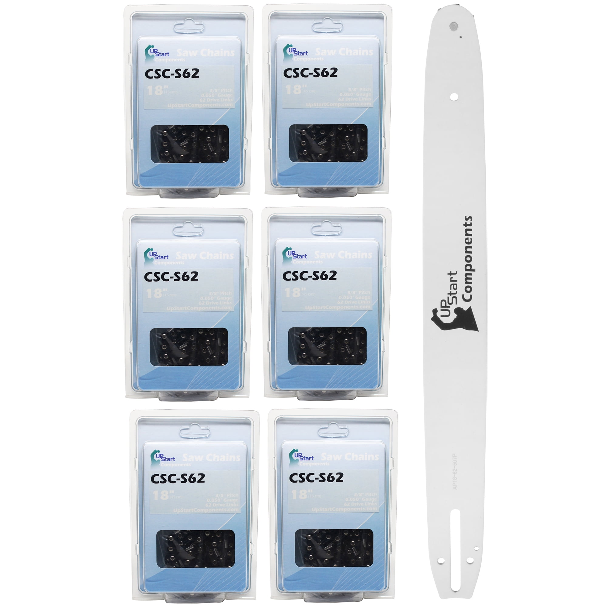 Replacement 18" Single Rivet Bar and 18" Semi Chisel Chain Combo for ...