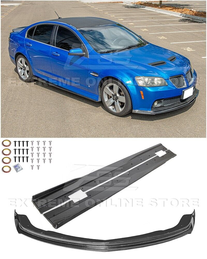 2008-2009 Pontiac G8 EOS Style Carbon Fiber Front Lip Splitter & Side ...