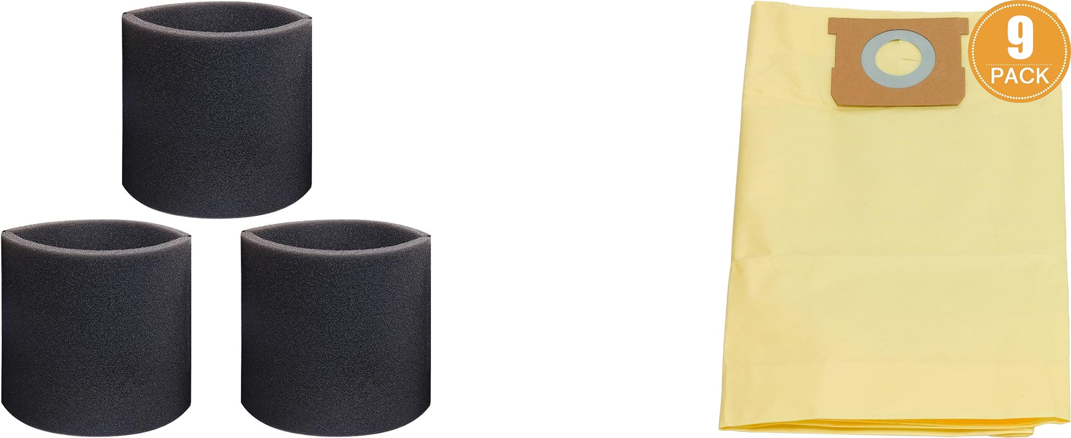 Replacement for 5-6 Gallon High Efficiency Dust Bag, 9 Pack，VHBS and 3 ...