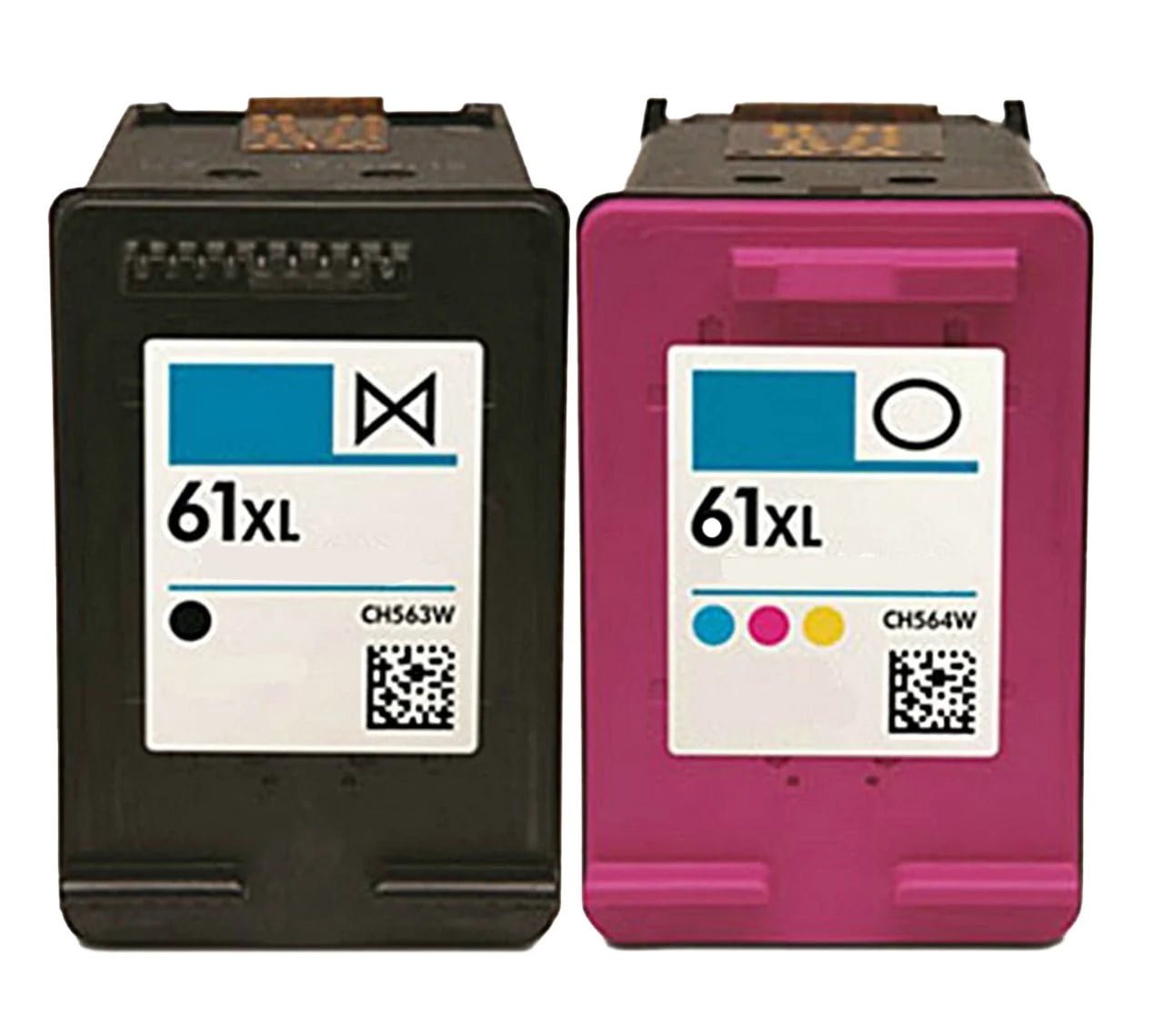 2 Pack High-Yield Black & Tri-Color Ink Cartridges For HP 61XL ...