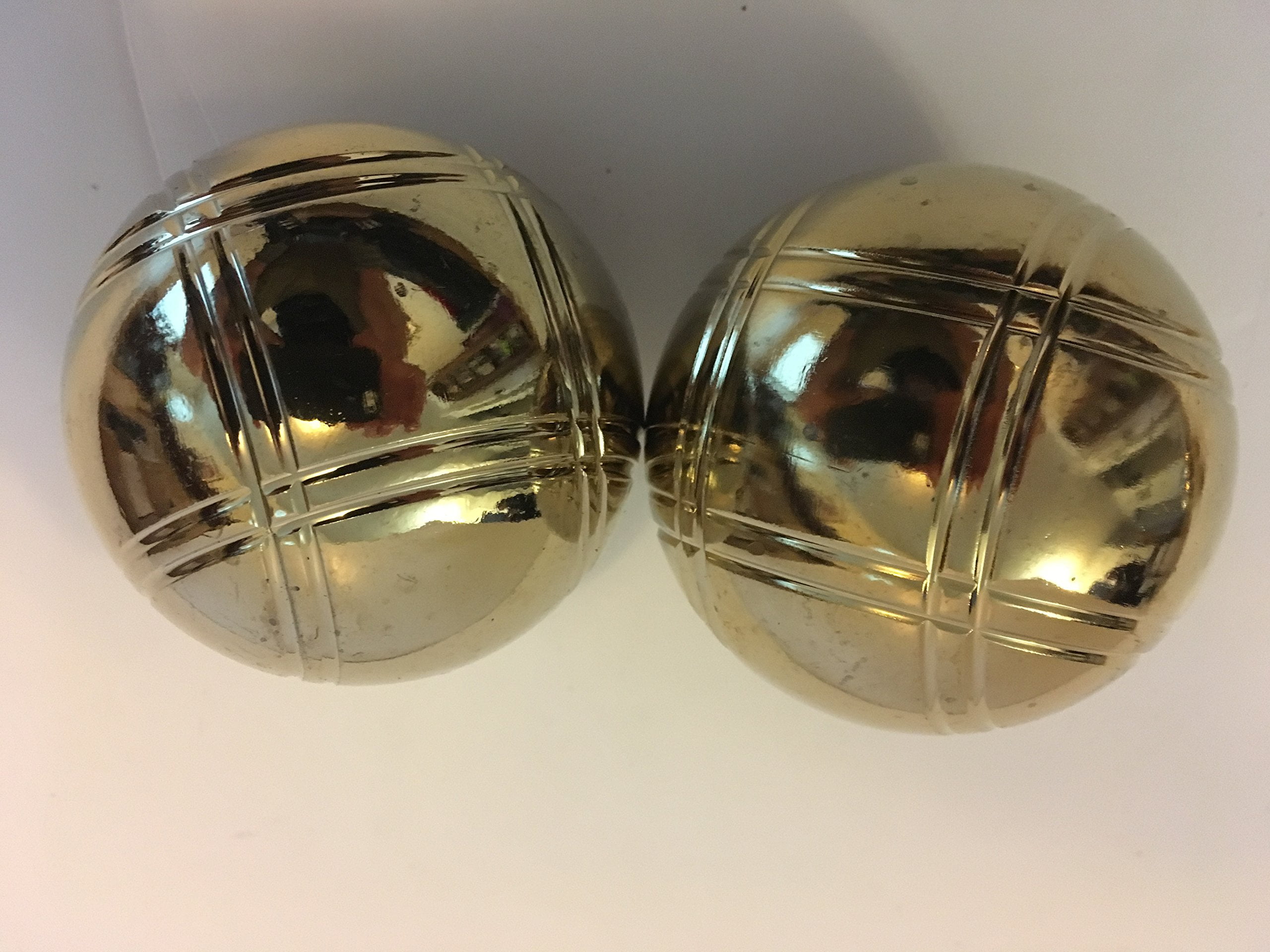 Replacement 73mm Metal Bocce/Petanque Gold Balls - Pack of 2 with Large ...