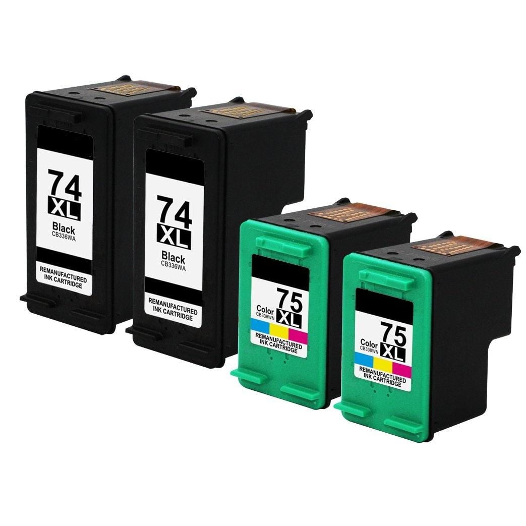 74XL 75XL 74 75 High Yield Ink Cartridge, Compatible with HP DeskJet ...
