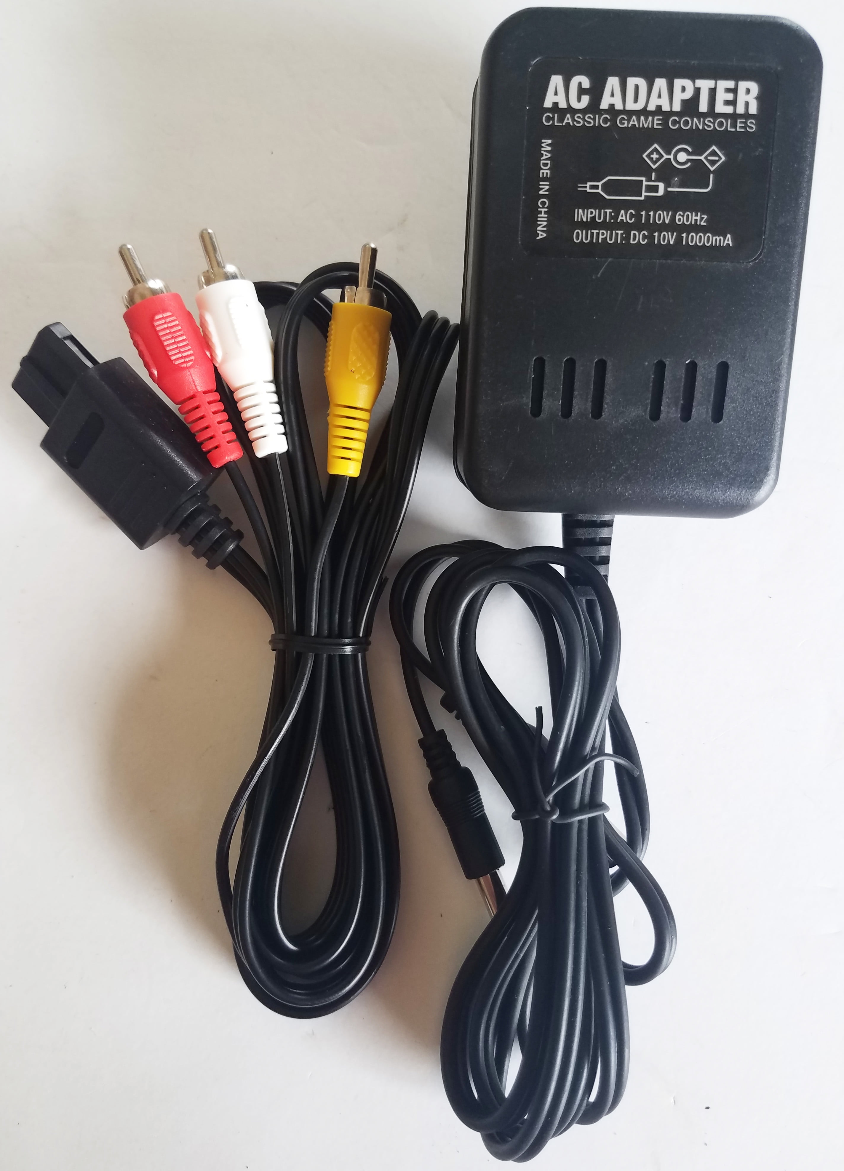 Replacement AC Adapter Power Cable Cord With A/V Audio Video Cable For Super Nintendo SNES ...