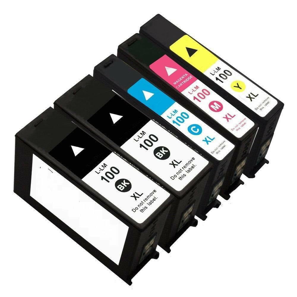 Replacement BLACK & COLOR Ink Cartridges Compatible for Lexmark 100XL ...