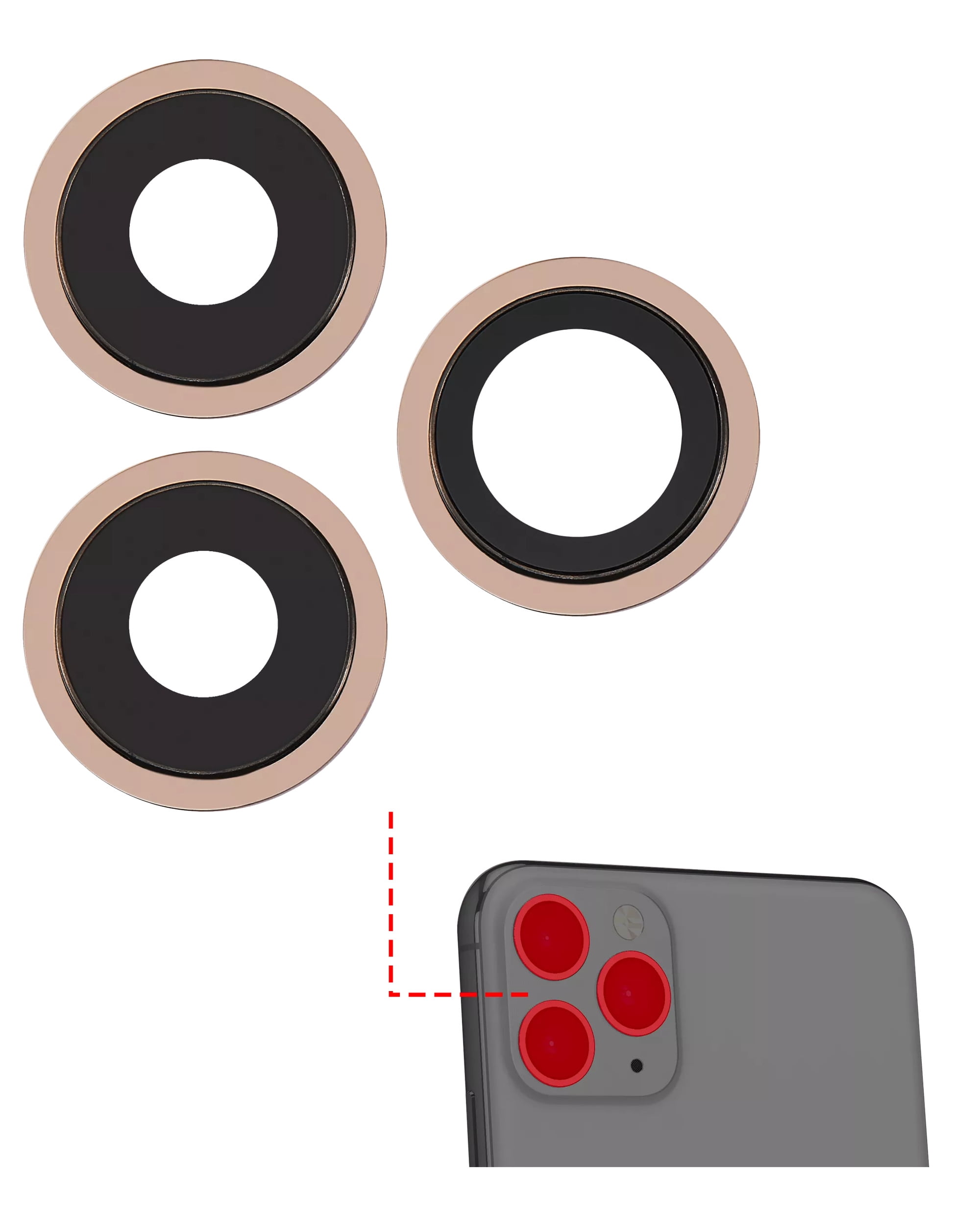 Replacement Back Camera Lens With Bracket & Bezel Compatible For iPhone ...
