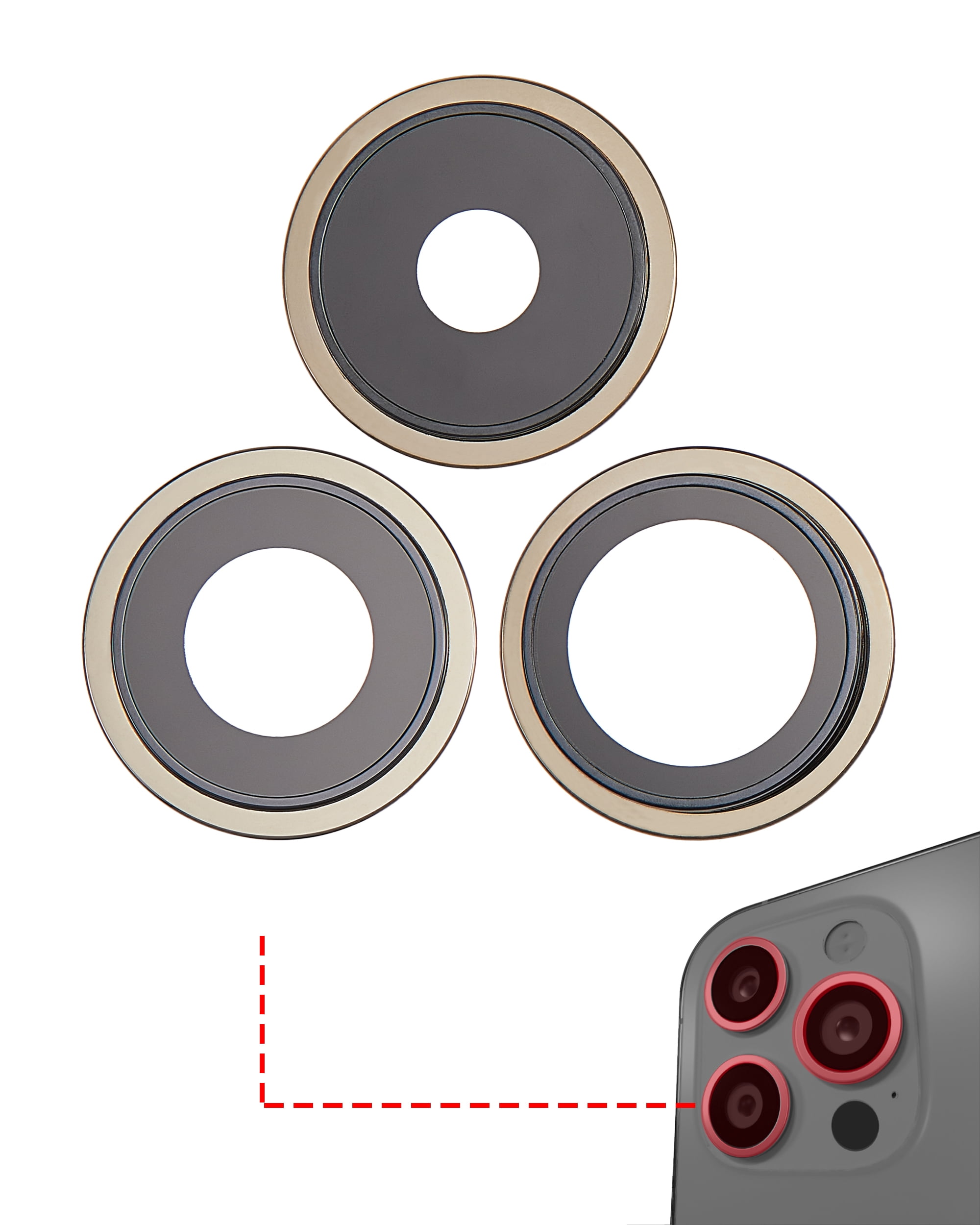 Replacement Back Camera Lens With Bracket & Bezel Compatible For iPhone ...