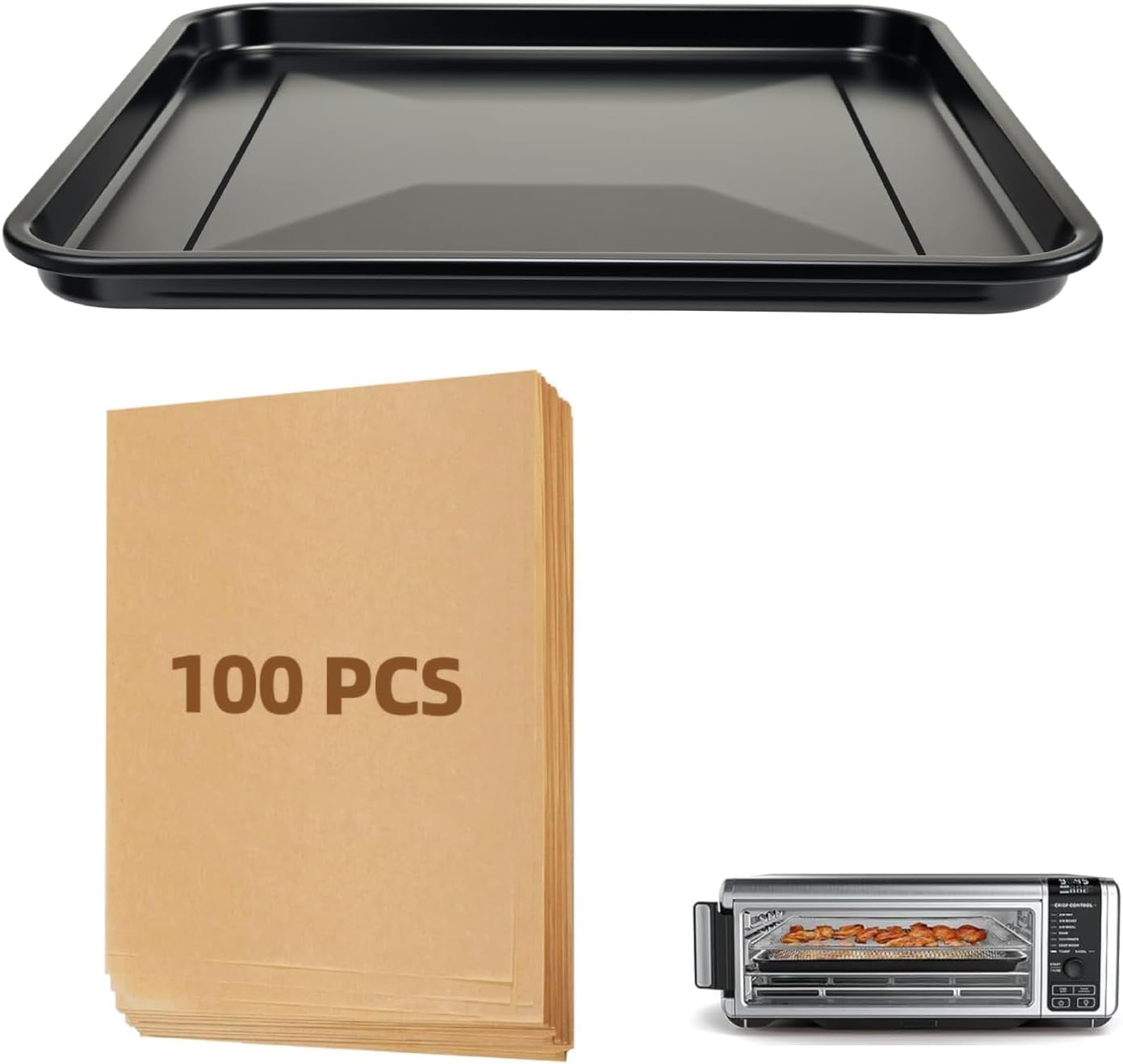 Replacement Baking Pan and Parchment Paper for Foodi SP101, Black Non ...