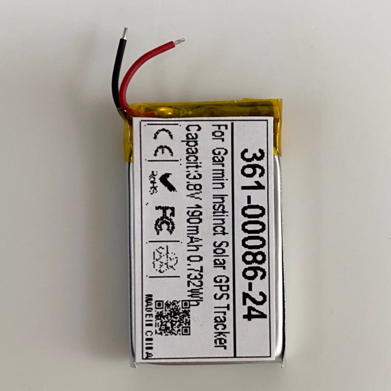 Replacement Battery 361-00086-24 190mAh 3.8V 0.732Wh Fit for Garmin ...