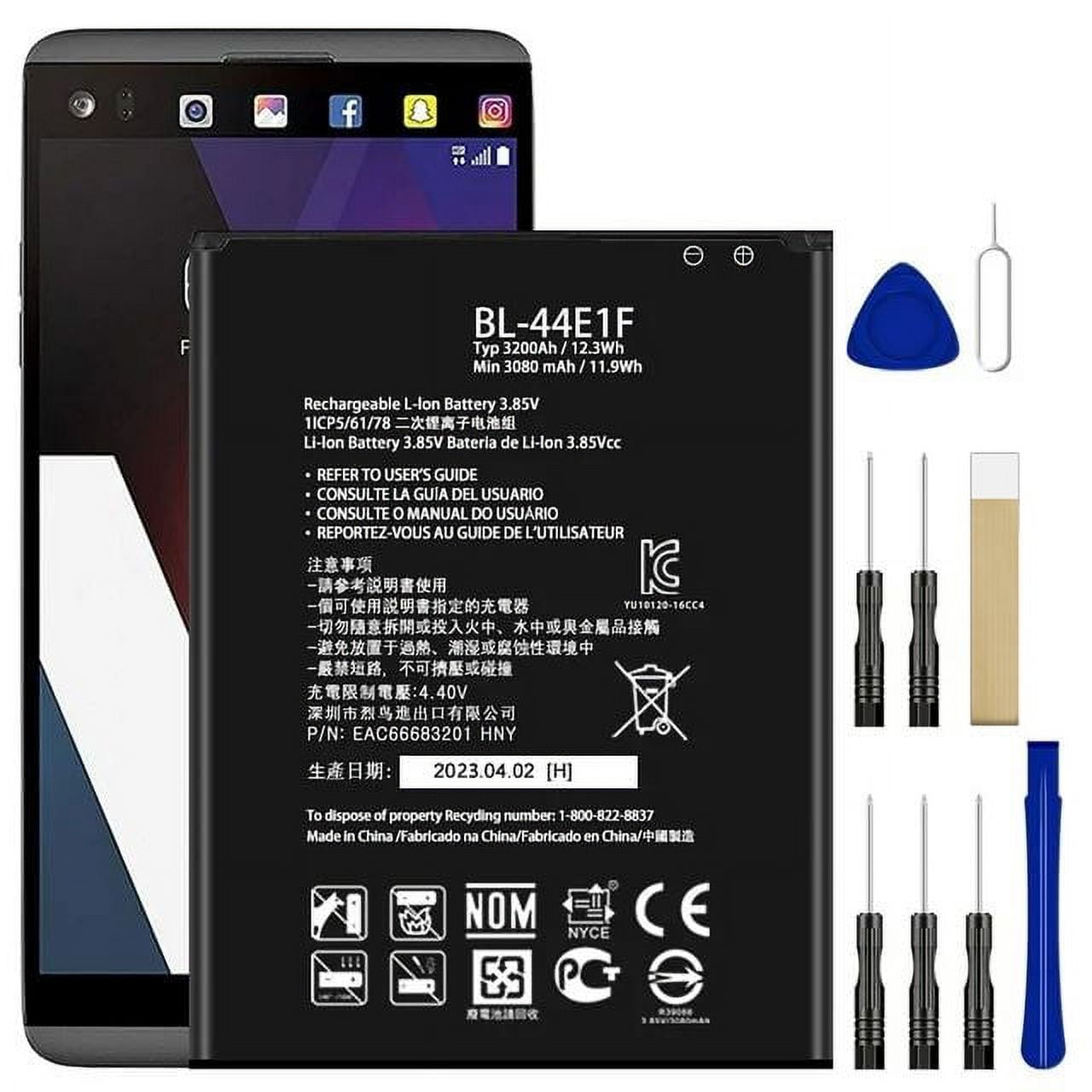 Replacement Battery BL-44E1F EAC63320501 For LG Stylo 3 Plus M470 TOOL ...