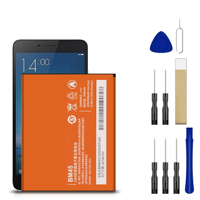 Replacement Battery BM45 For Xiaomi Redmi Note 2 Tool - Walmart ...