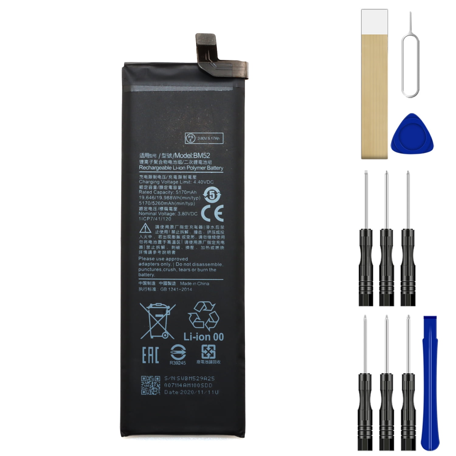 Replacement Battery BM52 For Xiaomi Note 10 Pro M1910F4E M1910F4G Tool ...