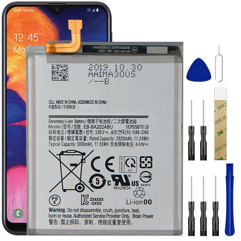 Replacement Battery EB-BA202ABU For Verizon Samsung Galaxy A10E SM ...