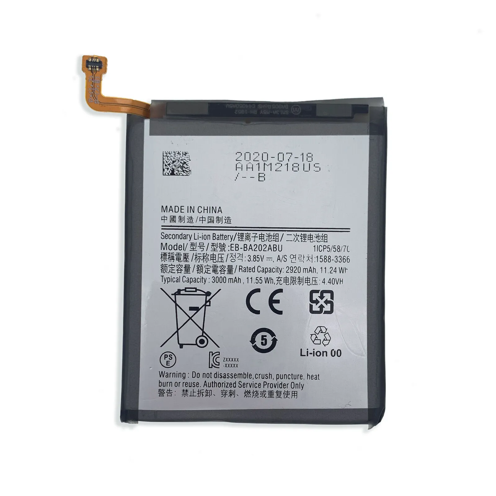 Replacement Battery For Samsung Galaxy A10E 2019 SM-A102U EB-BA202ABU ...