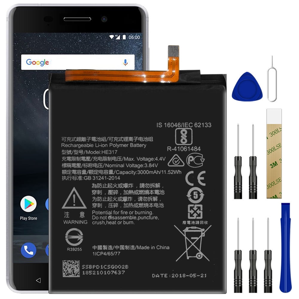 Replacement Battery HE317 For Nokia 6 TA-1025 Tool - Walmart Business ...