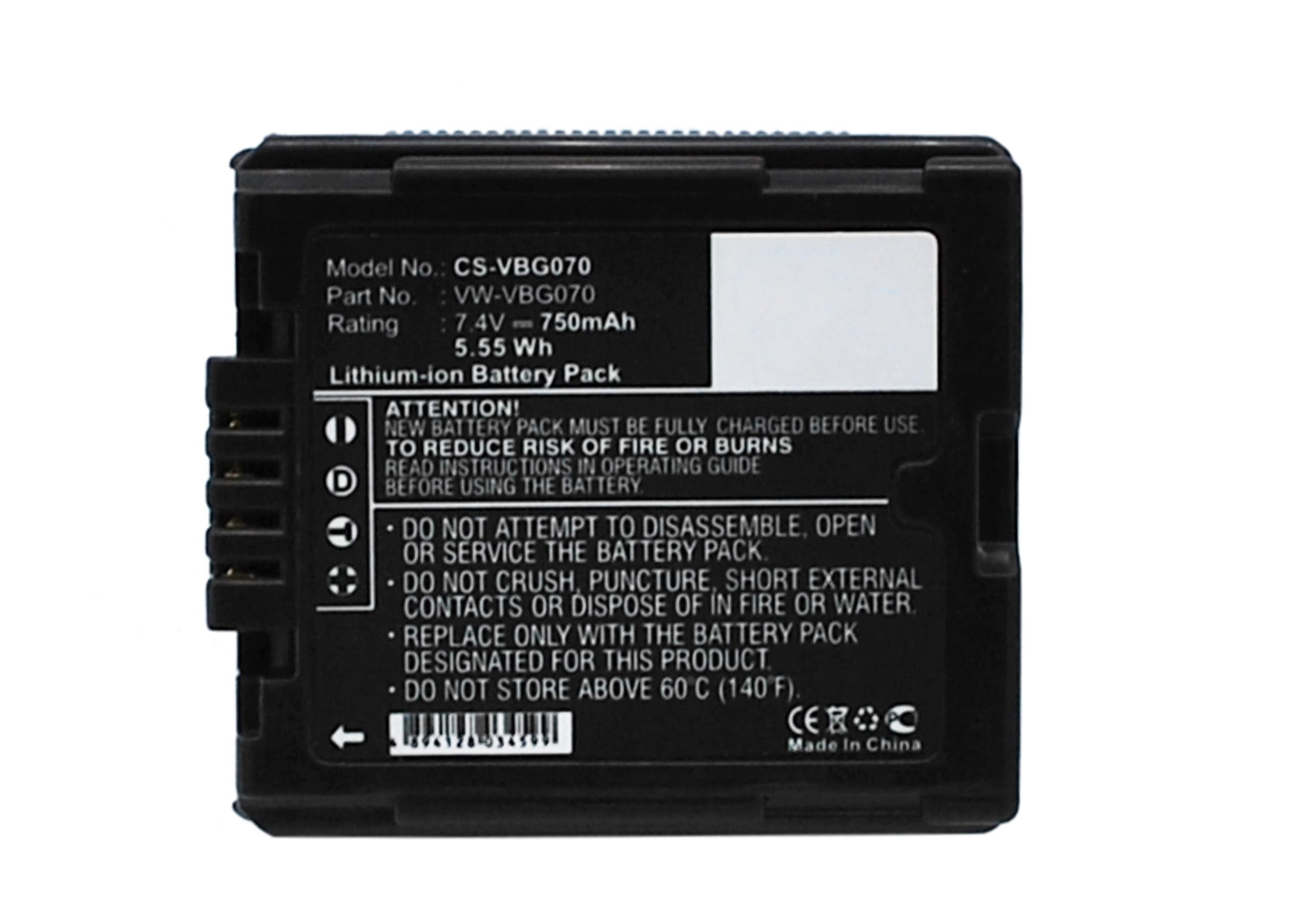 Replacement Battery for Panasonic GS98GK,H288GK,H48,H68GK,HDC-HS100,HDC ...