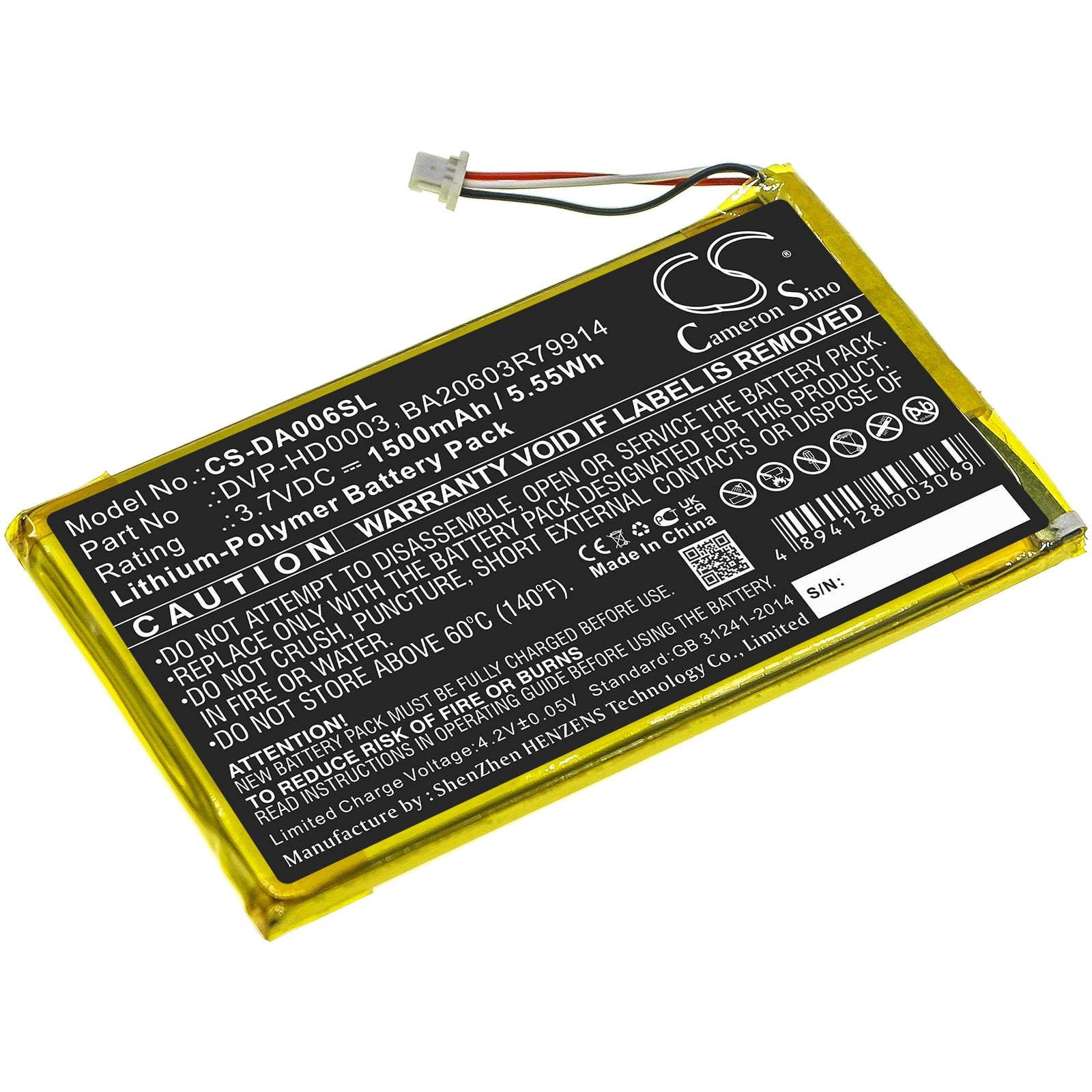Replacement Battery for Creative Zen Vision M,Zen Vision M Video,PN ...