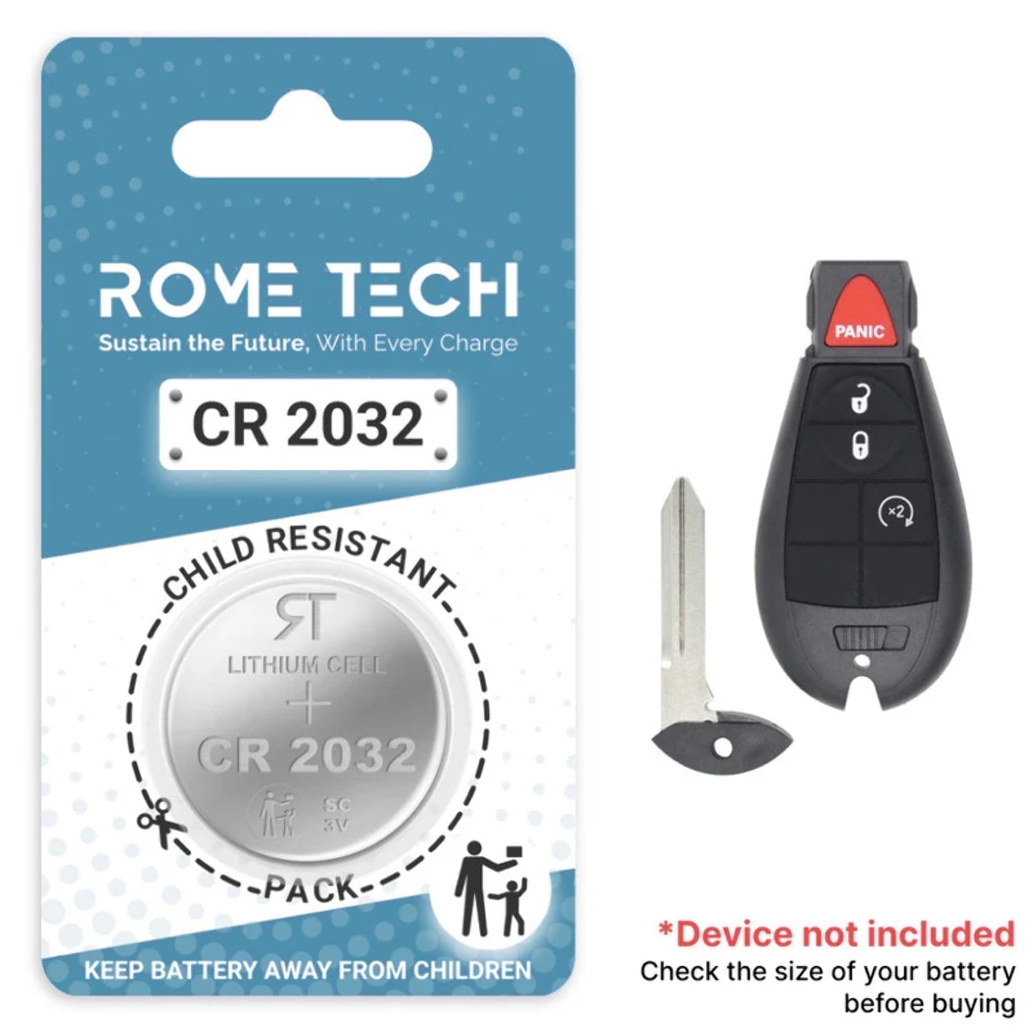 Replacement Battery for Key Fob - Dodge Challenger 2009-2014 - Walmart ...