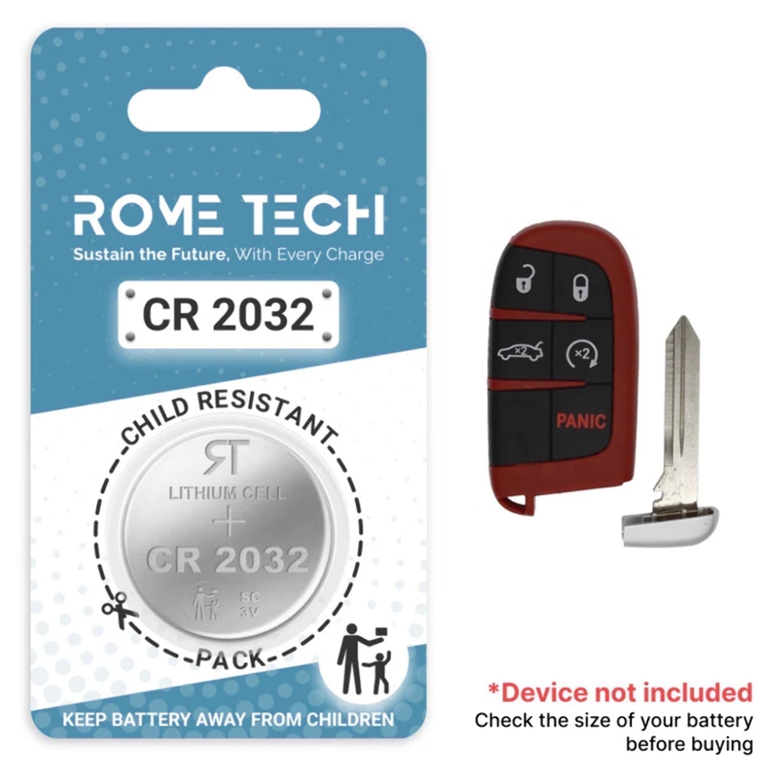 Replacement Battery for Key Fob - Dodge Charger SRT Hellcat 2015-2022 ...