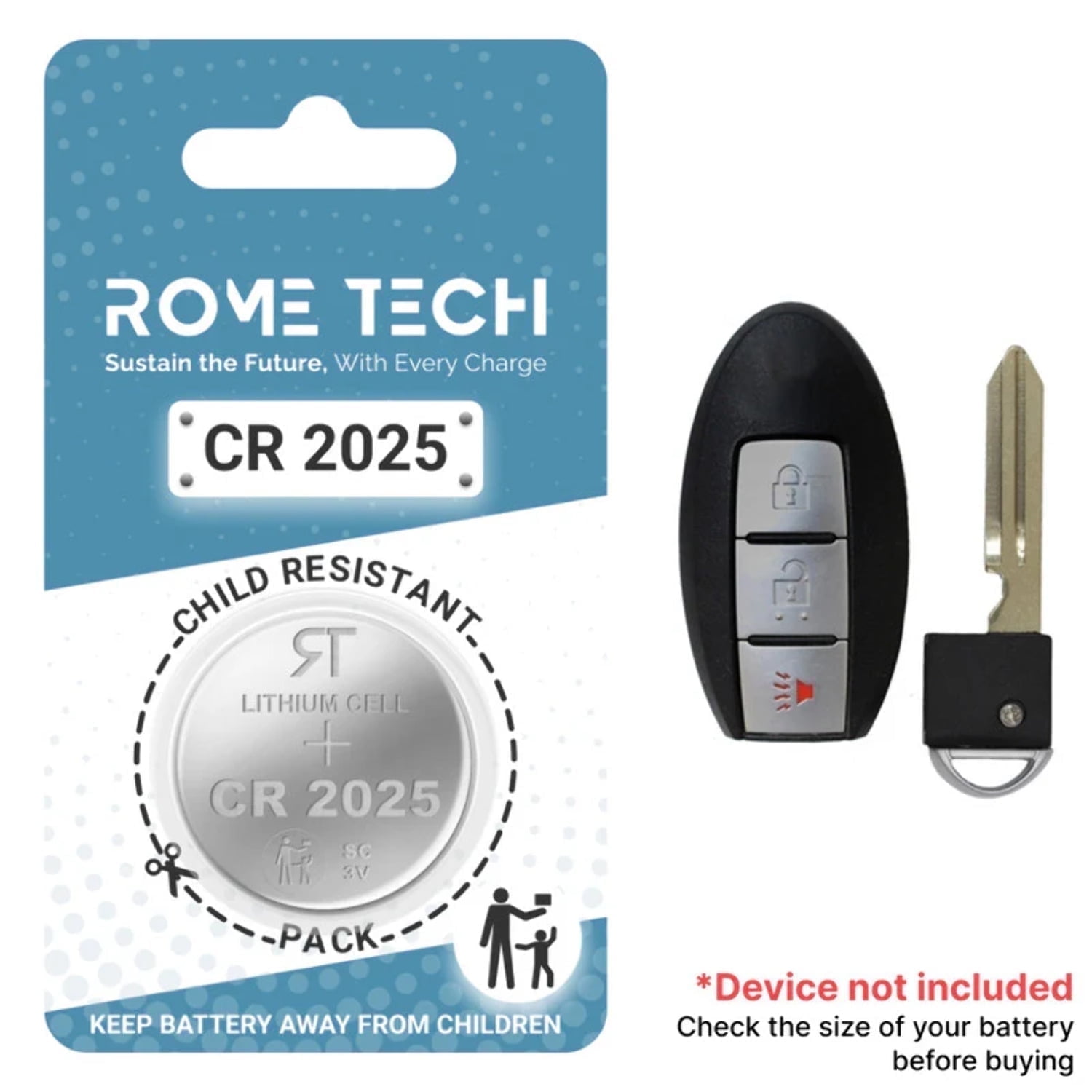 Car Remote Replacement Battery for Nissan Armada Key Fob 2017-2023 ...