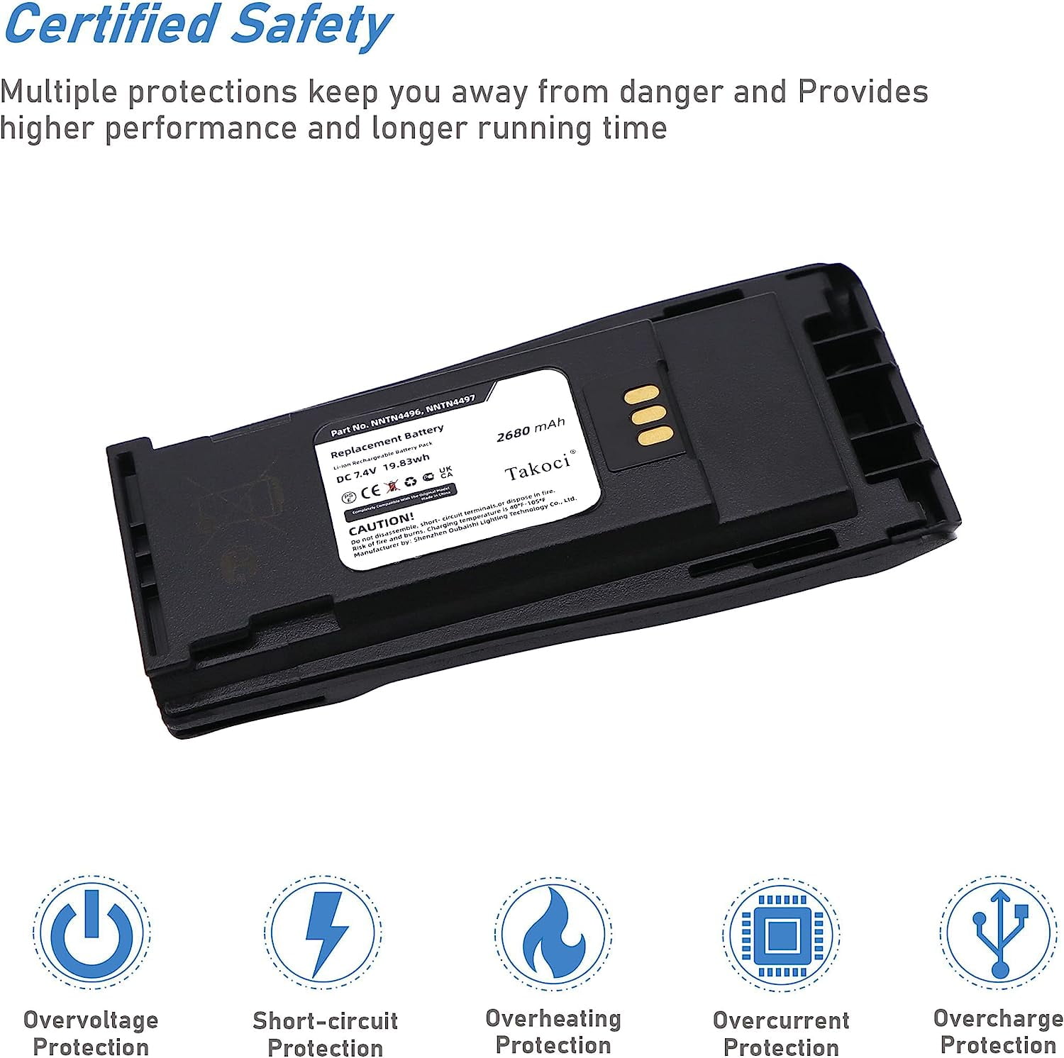 Replacement Battery for Motorola CP200D CP200 CP200XLS CP040 CP150 ...