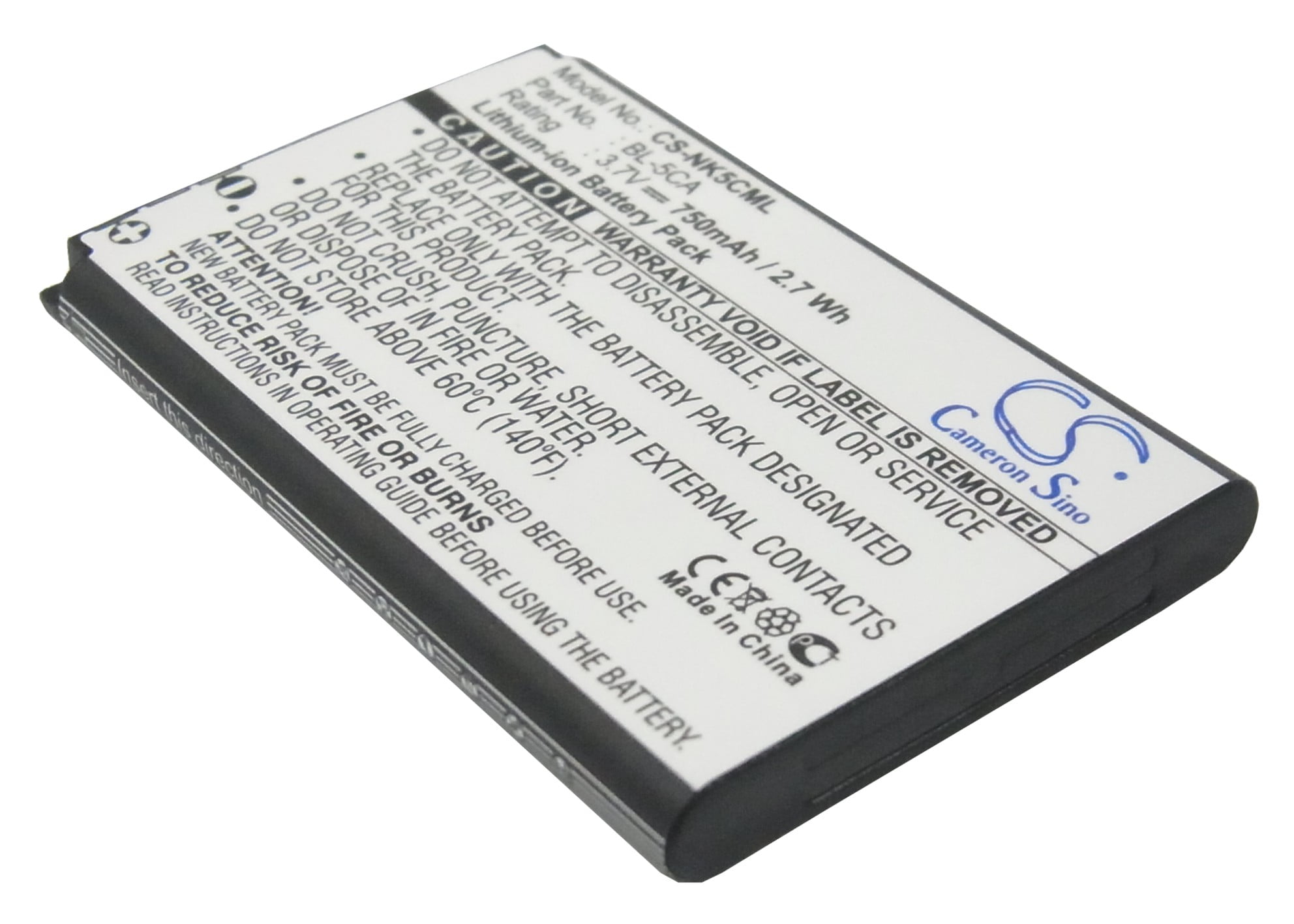 Replacement Battery for Nokia BL-5C,BL-5CA,BL-5CB,BR-5C,Part Number:BL ...