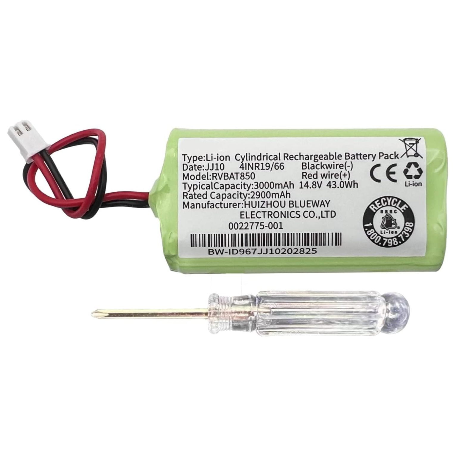 Replacement Battery for RVBAT850 RVBAT850A Ion R75 R85 RV850 S87 AV752 ...