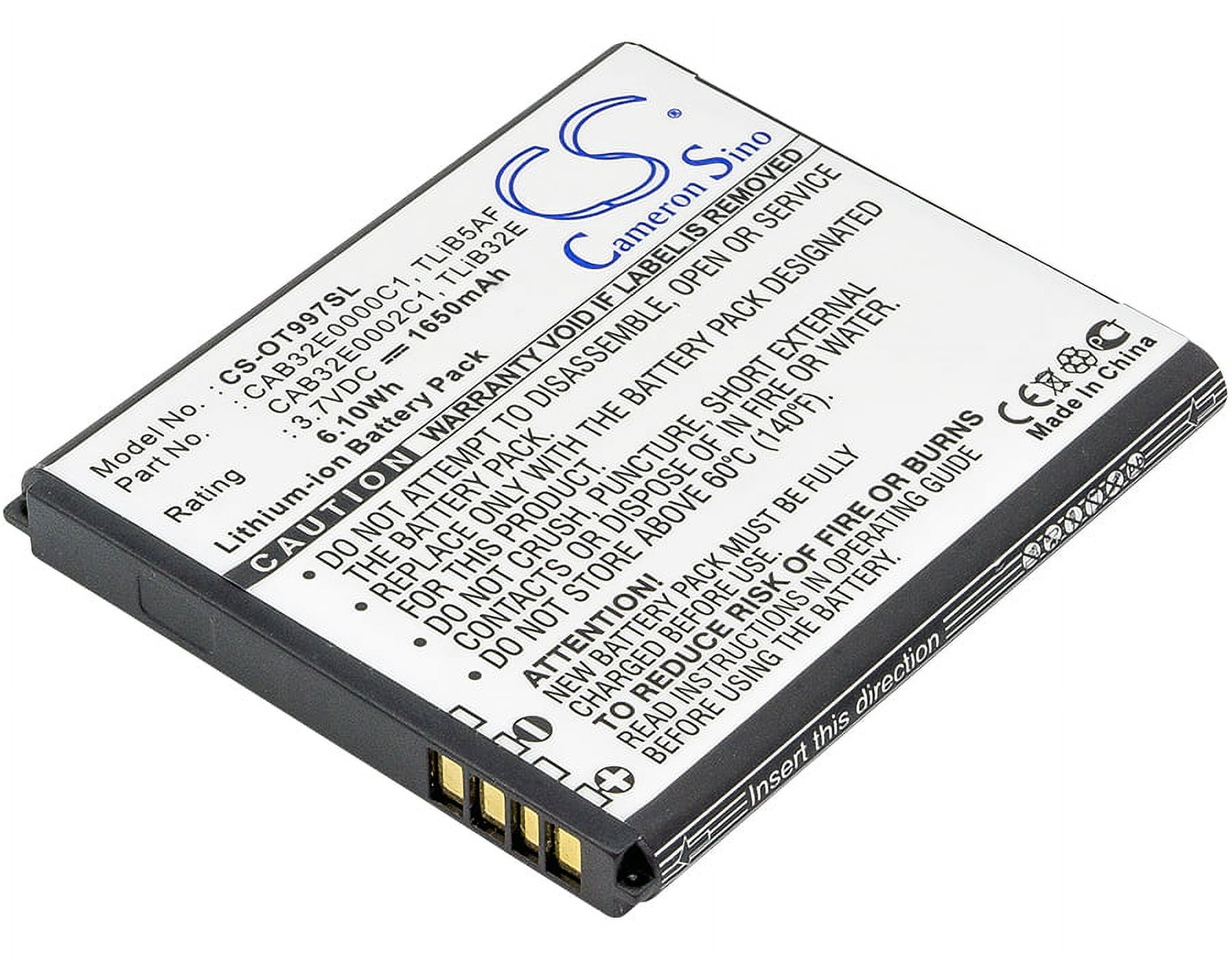 Replacement Battery for TCL J160,MW40,MW40CJ,MW40V,MW40VD,S710,S800 ...