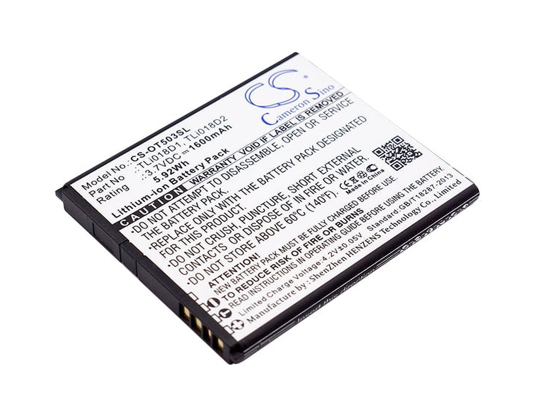 Replacement Battery for TCL TLi018D1,TLi018D2,1600mAh - Walmart ...