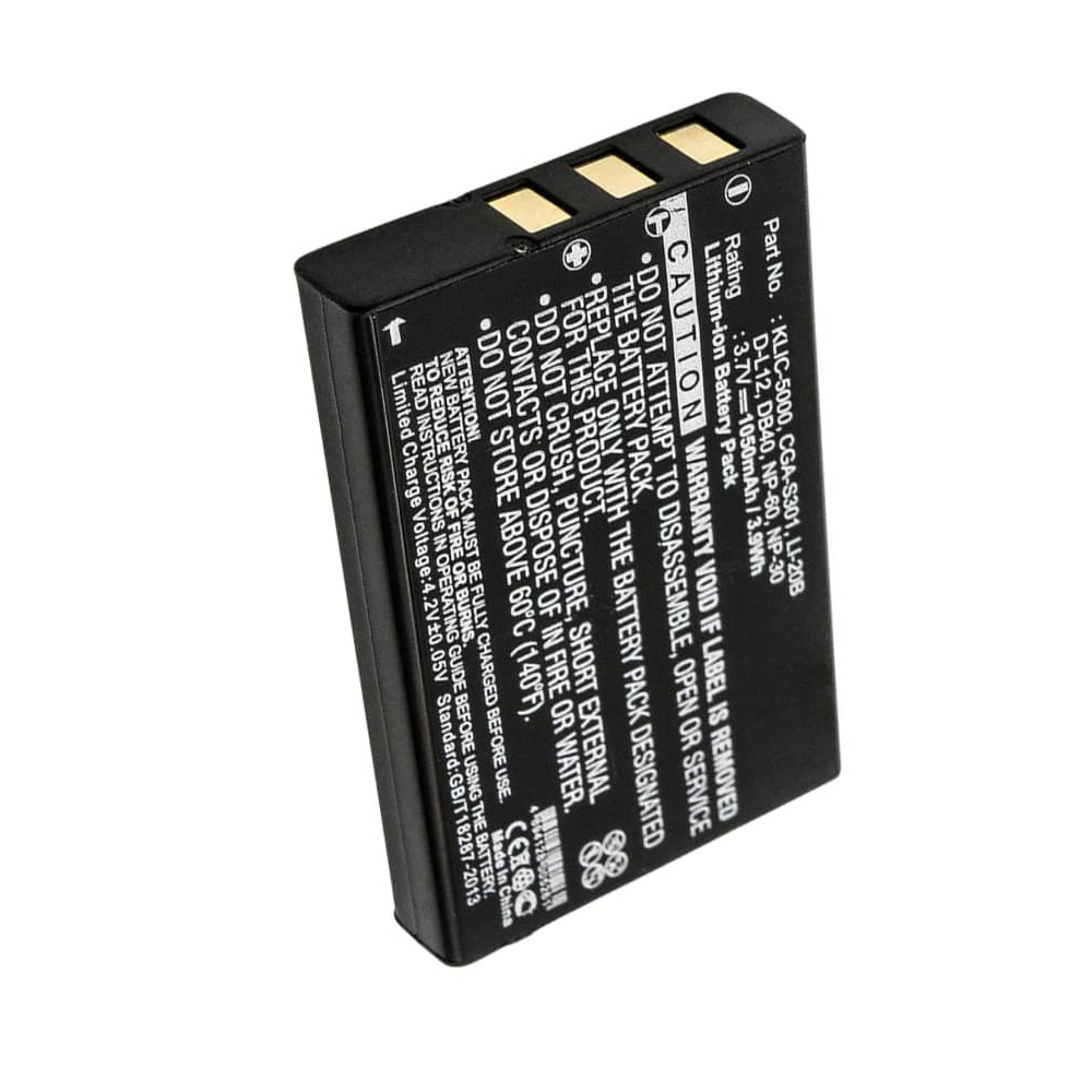 Replacement Battery for Vivitar DVR-840XHD (1050mAh Li-ion 3.7V ...