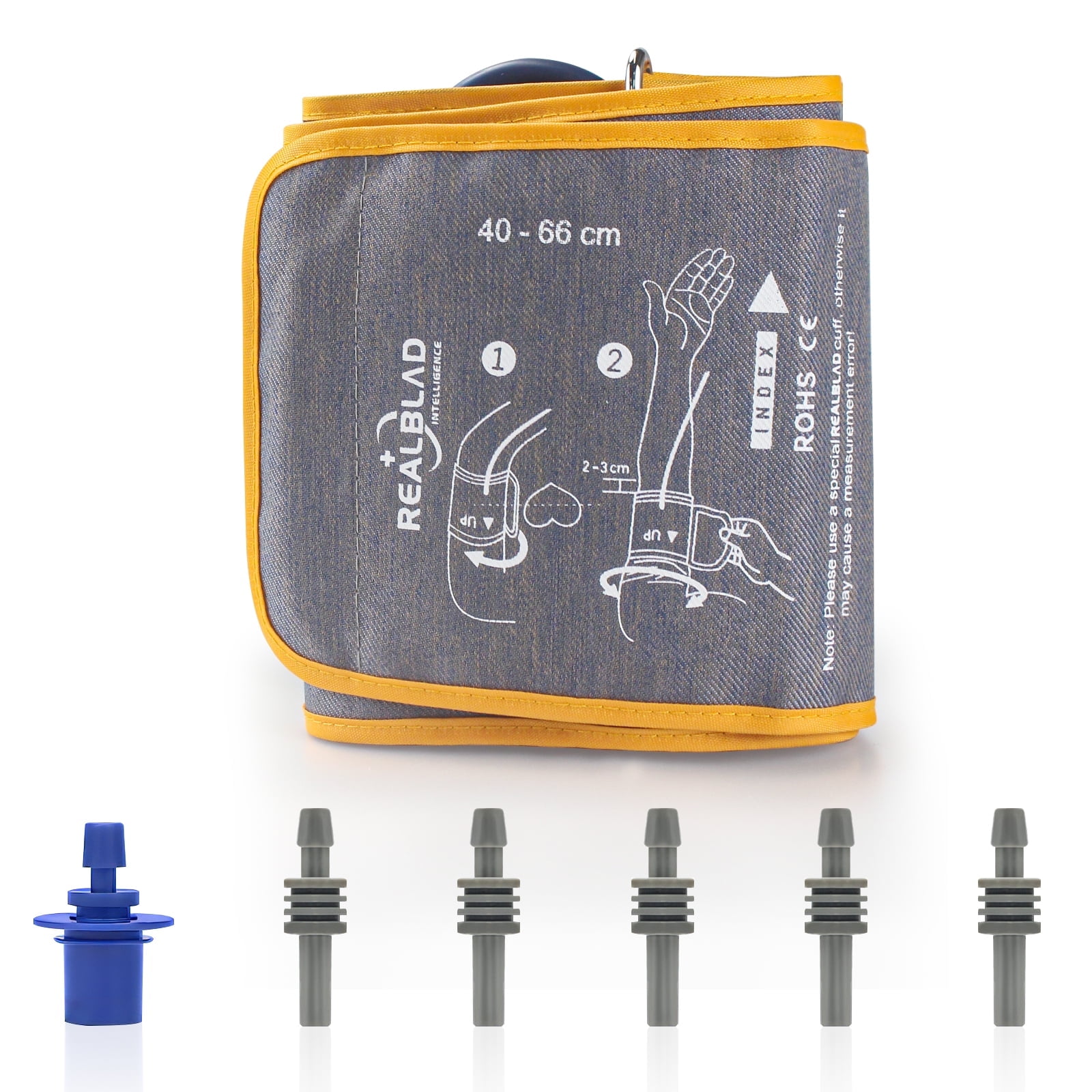 Replacement Blood Pressure Cuff for Adults XL (40-66CM), Sphygmomanometer Armband with 6 Blood ...