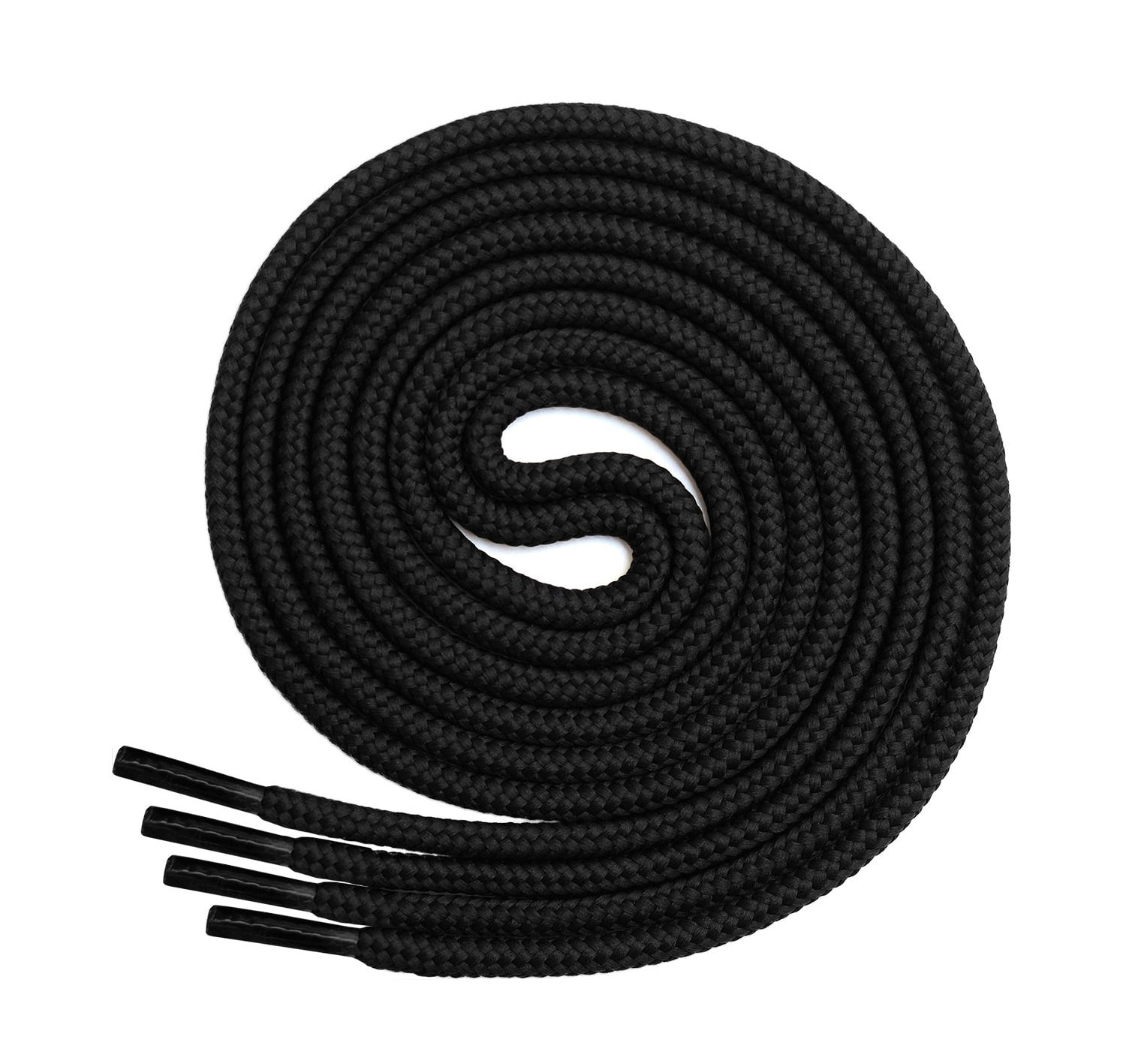 Replacement Boot Laces 64-Inch (2 Pair, Black) Round Heavy Duty Durable ...