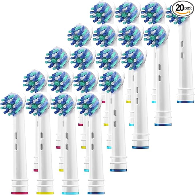 Replacement Brush Heads for Oral B- Pack of 20 Cross Generic Electric ...