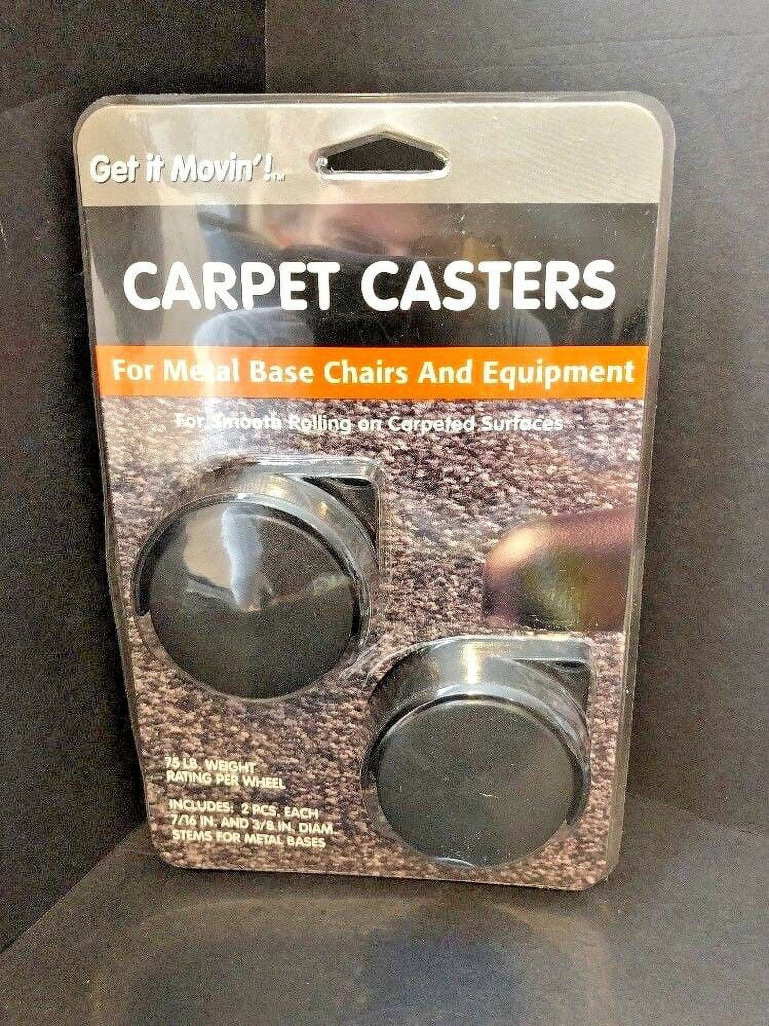 Replacement Carpet Casters For Metal Base Chairs - Black 2/Pack NEW ...