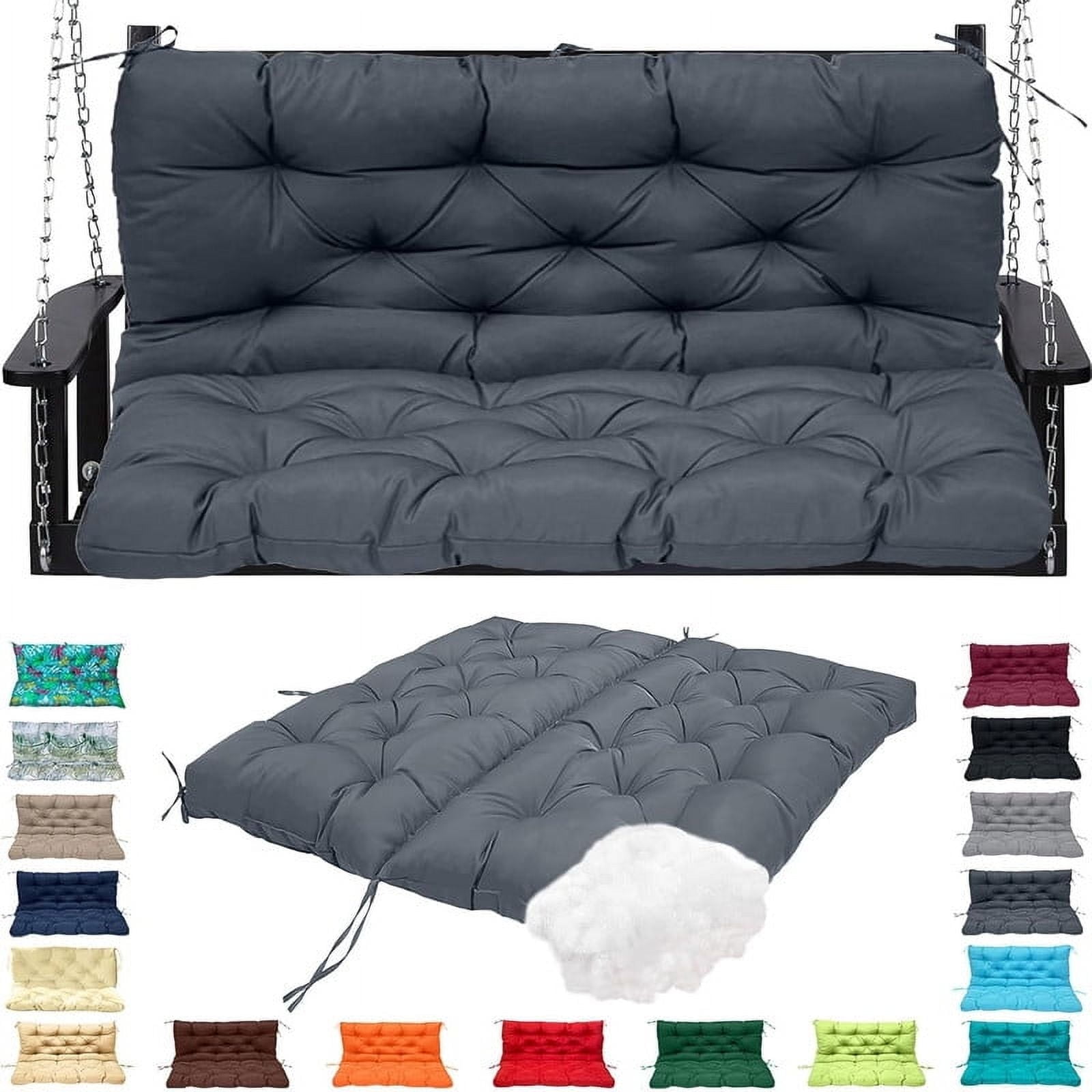 Waterproof Swing Cushions Replacement, 2-3 Seat Bench Pad with Backrest ...