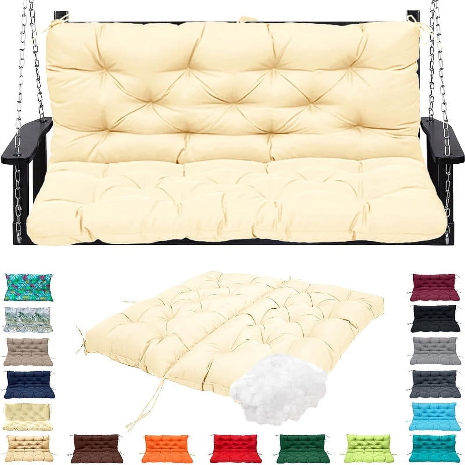 Replacement Cushions for Swing, Waterproof Porch Swing Cushion, 2-3 ...