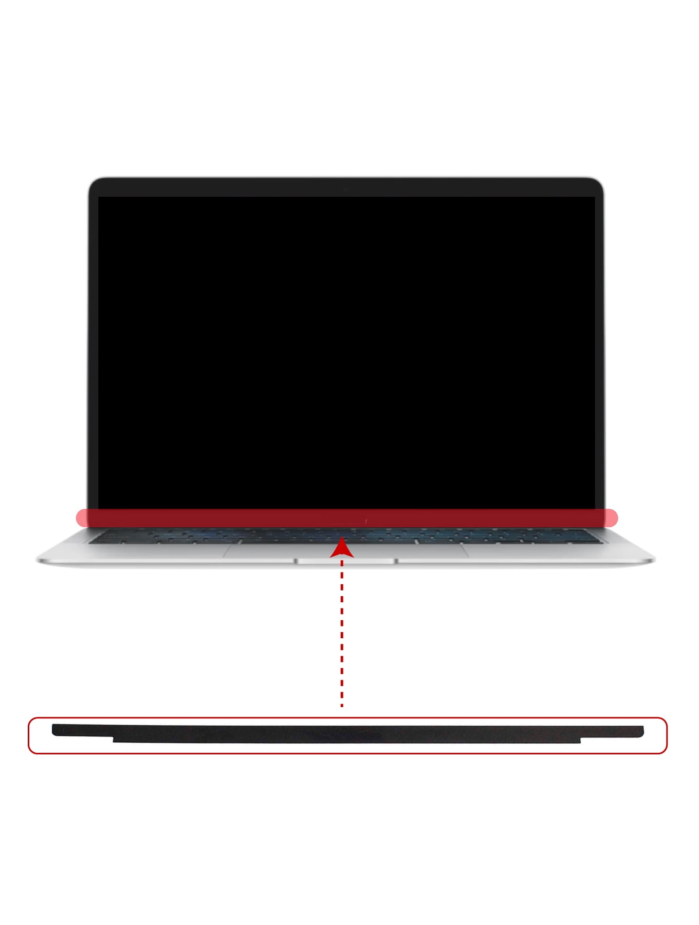 Replacement Display Bottom Glass Bezel Strip (Without Logo) Compatible ...