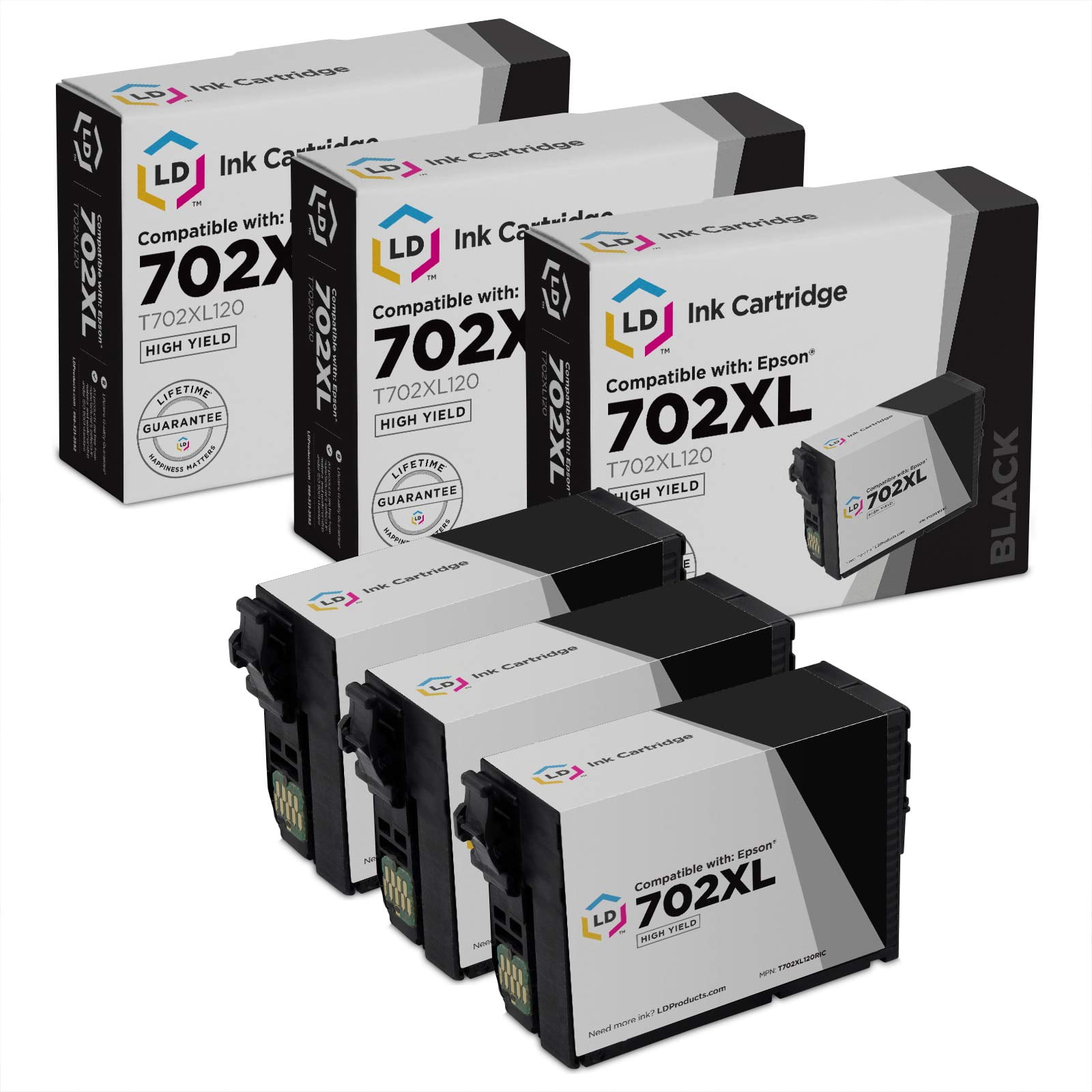 LD Products Compatible Replacement for Epson 702XL T702XL120 High Yield ...